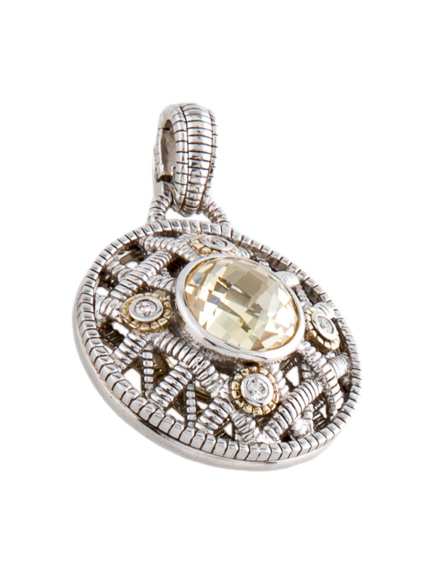 Judith Ripka 18K Diamond & Iolite Maltese Cross Pendant - 18K White ...