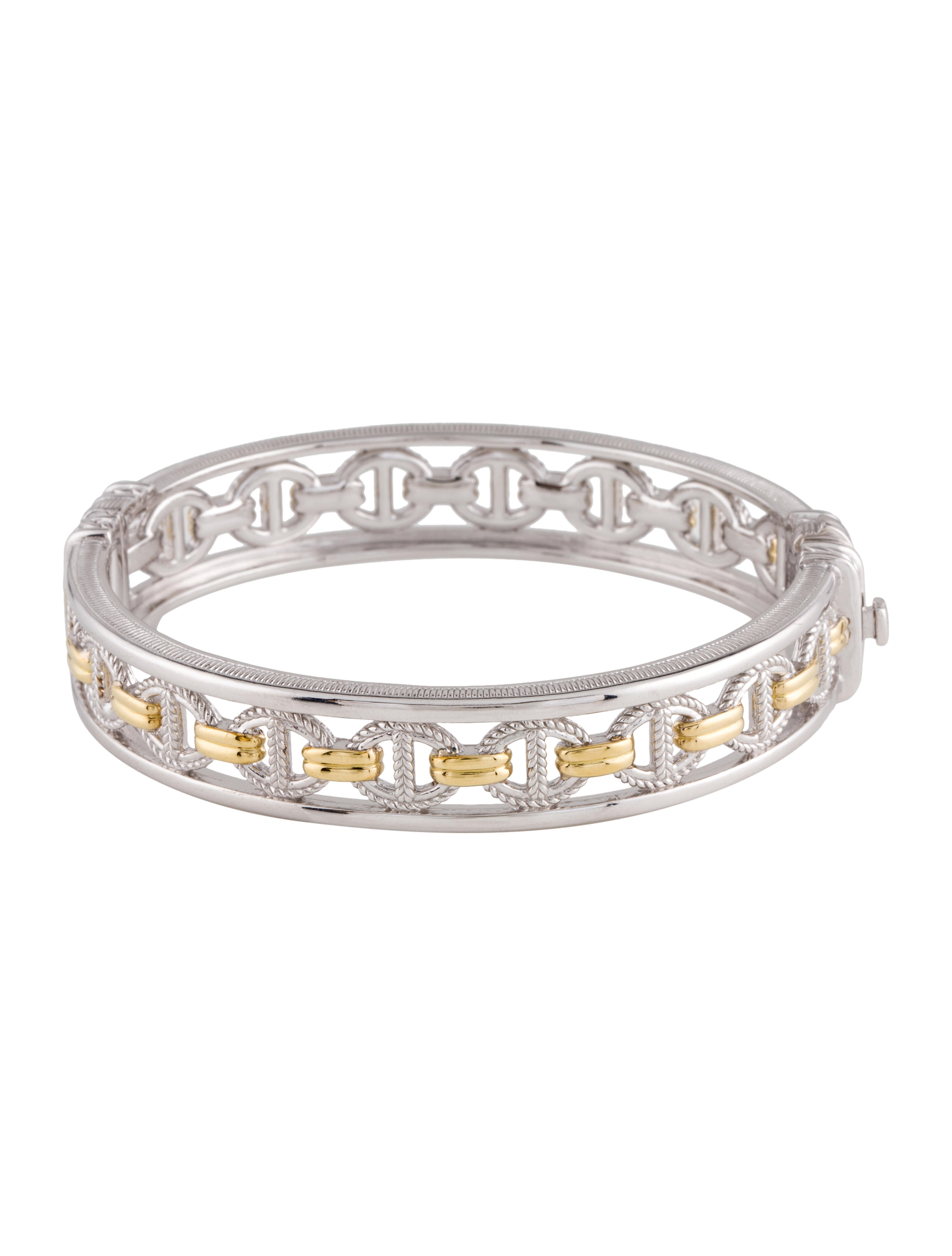 Judith Ripka 18K Diamond Bangle Bracelet - 18K Yellow Gold Bangle ...