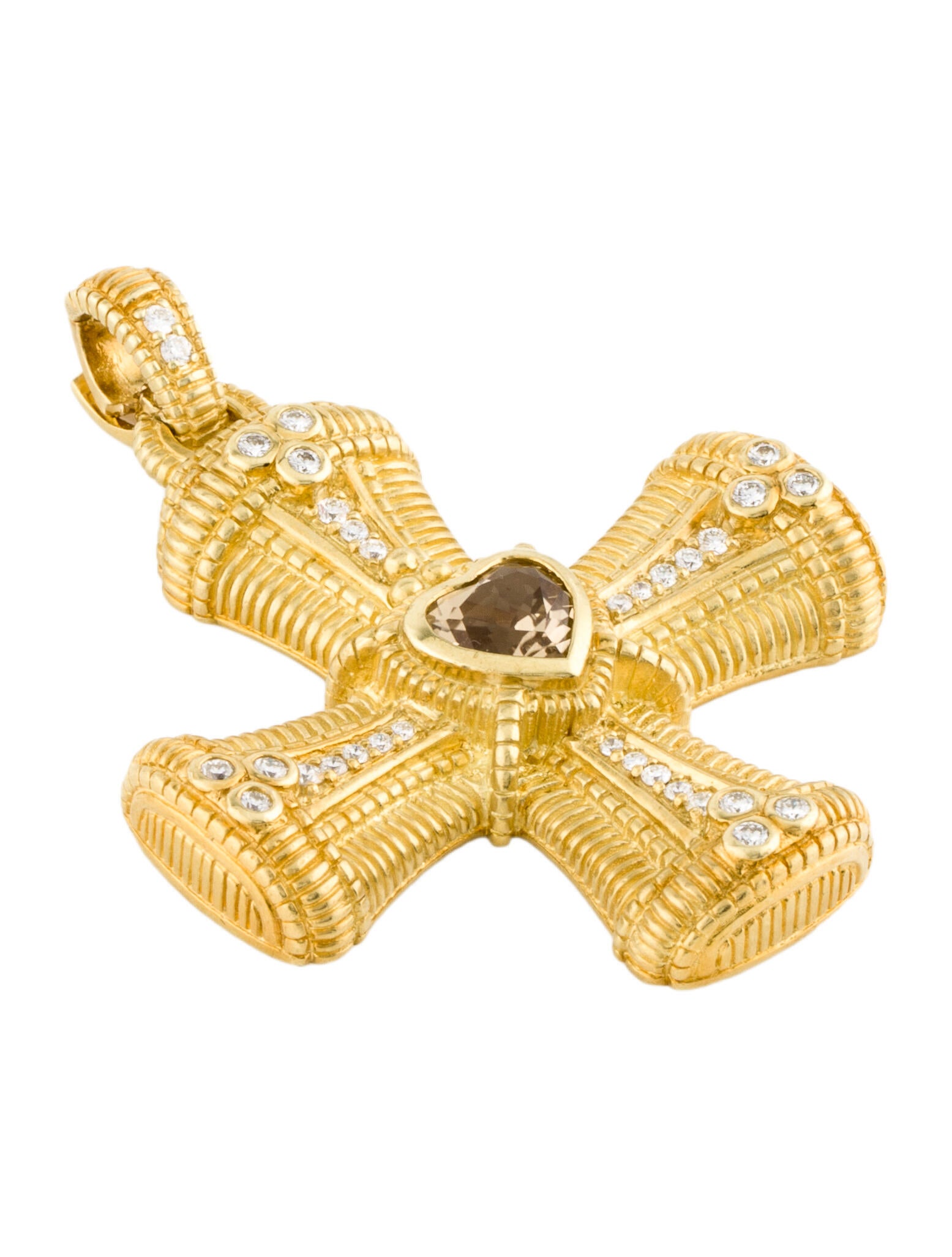 Judith Ripka 18K Sapphire & Diamond Maltese Cross Pendant - 18K White ...