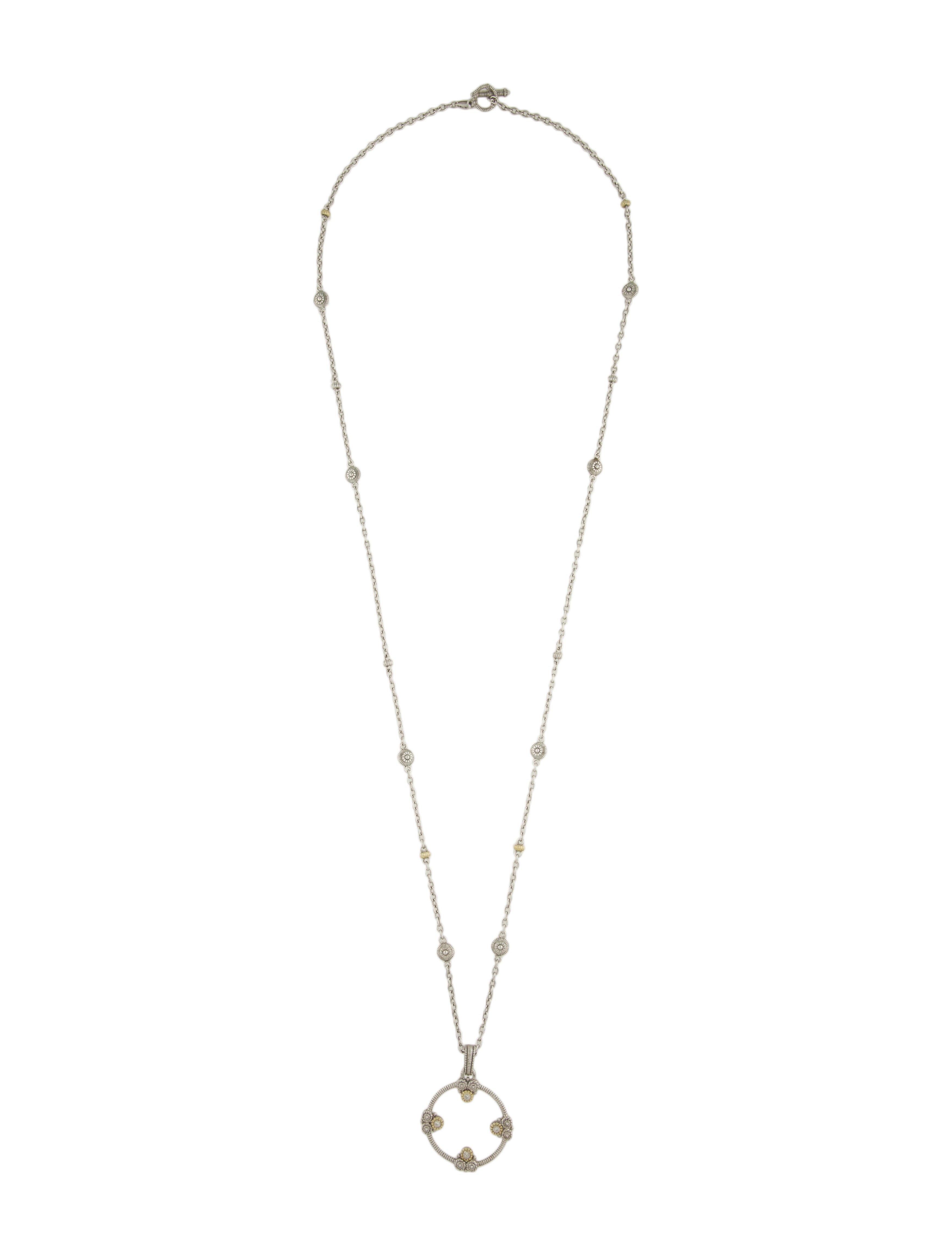 Judith Ripka 18K Synthetic Green Quartz Pendant Necklace - 18K Yellow ...