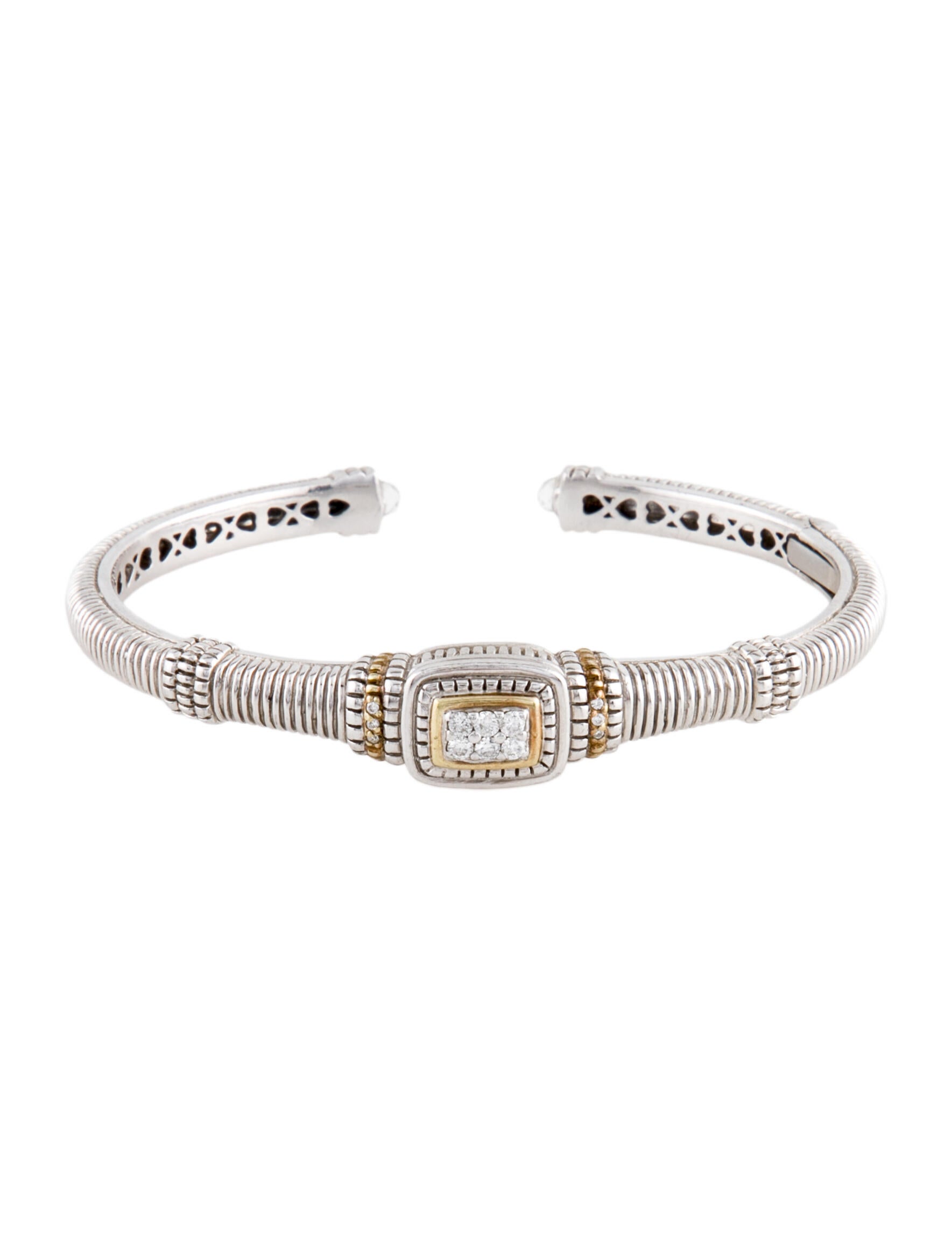 Judith Ripka 18K Diamond & Crystal Bangle Bracelet - 18K Yellow Gold ...