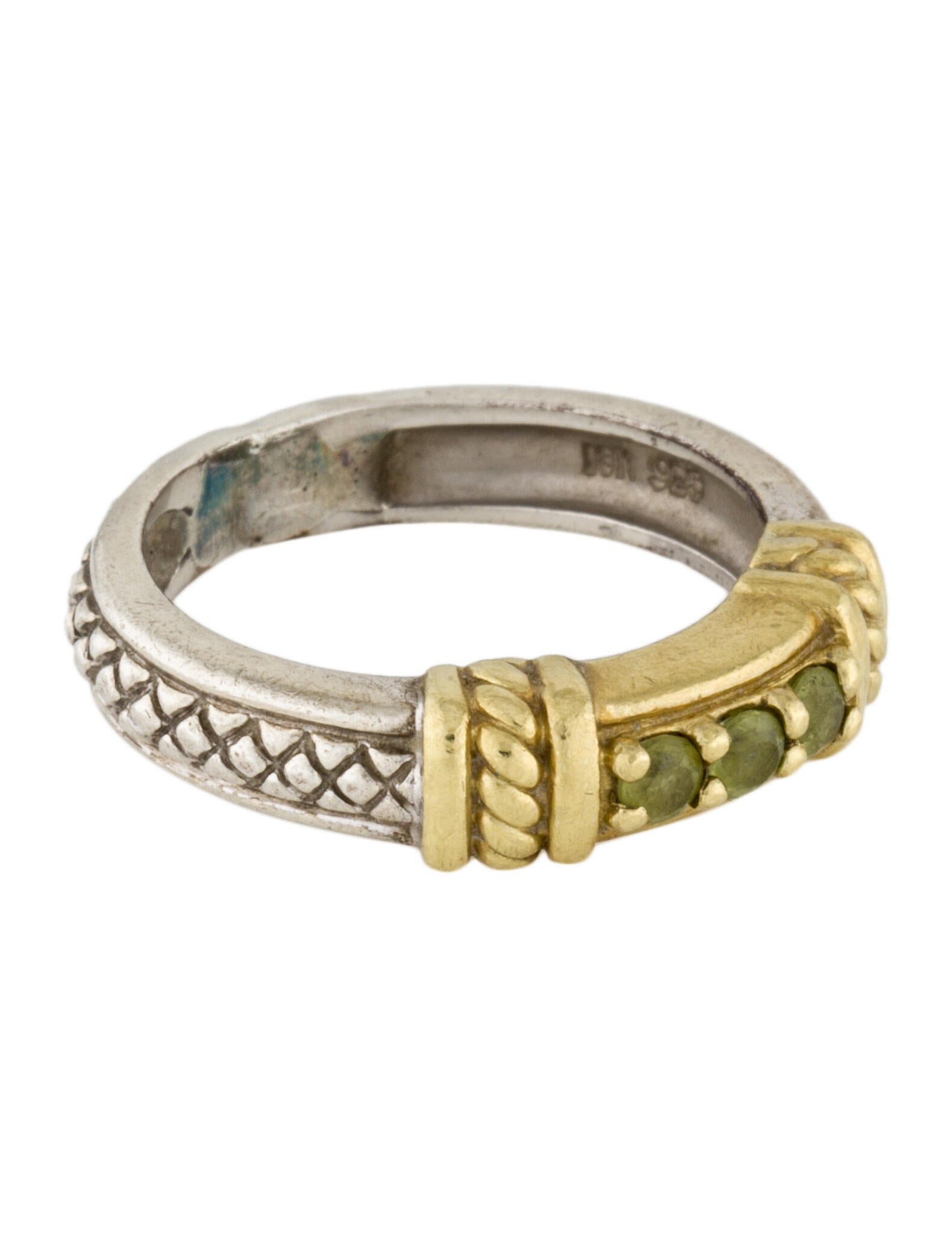 Judith Ripka Two-Tone Peridot Band - 18K Yellow Gold Band, Rings ...