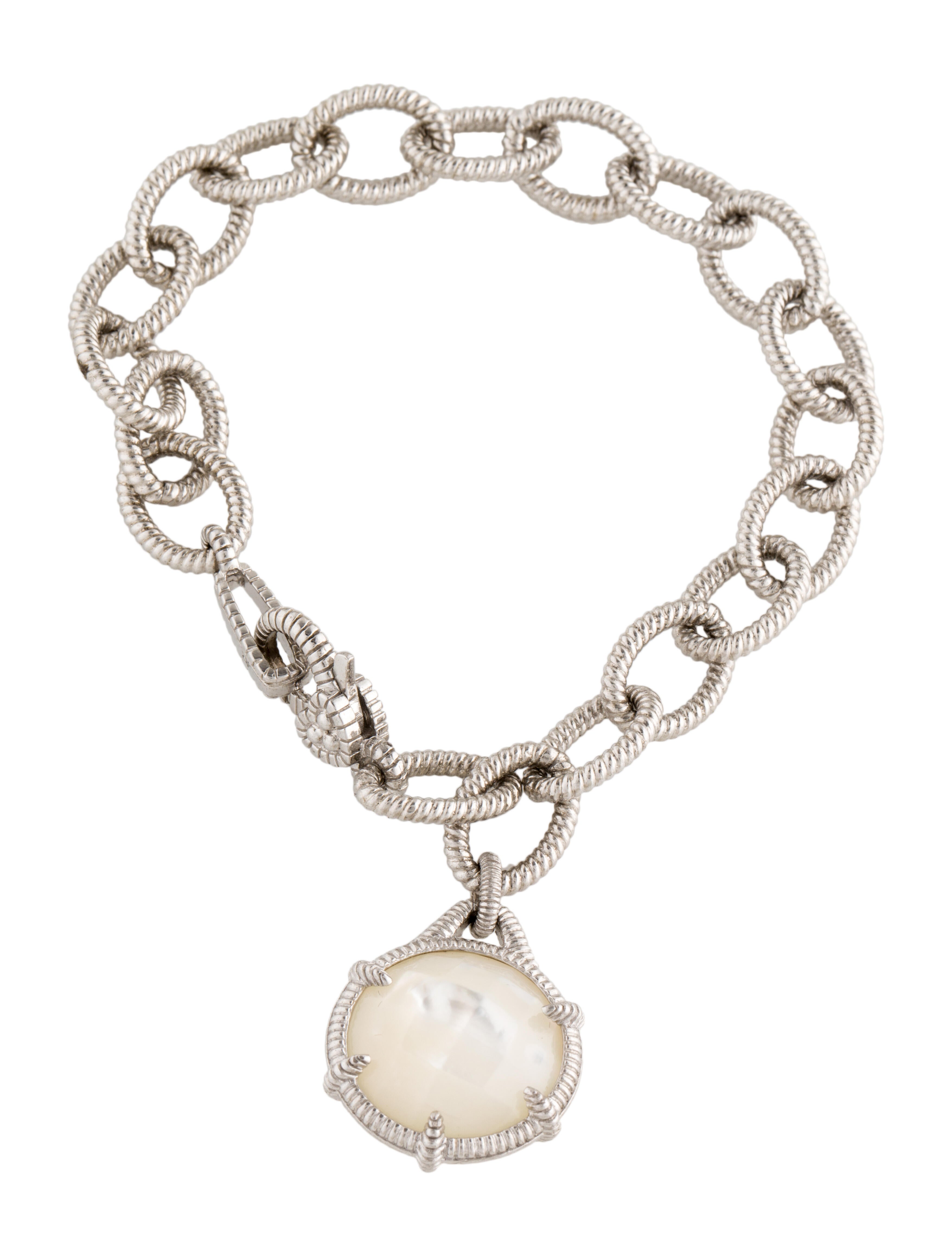 Judith Ripka Mother Of Pearl & Quartz Doublet Eclipse Charm Bracelet - Sterling Silver Charm ...