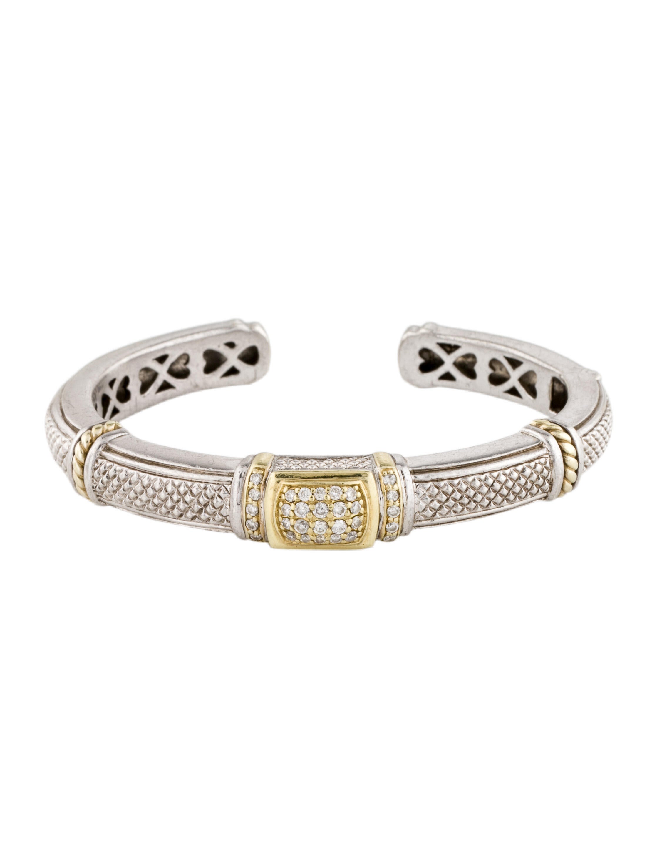 Judith Ripka 18K Diamond Cuff Bracelet - Rhodium-Plated 18K White Gold ...