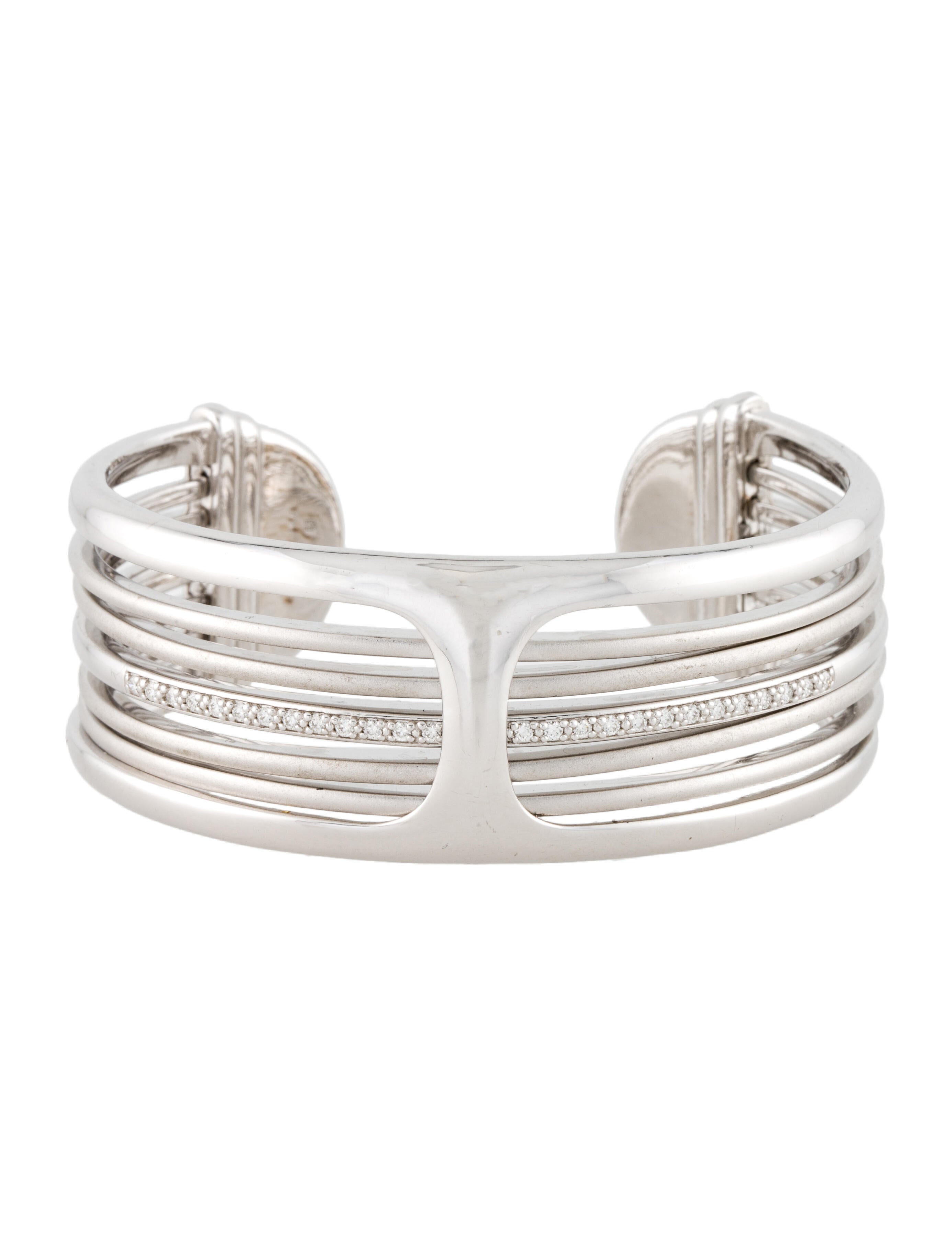 Judith Ripka Diamond Cielo Multi Bangle Cuff - Sterling Silver Bangle ...
