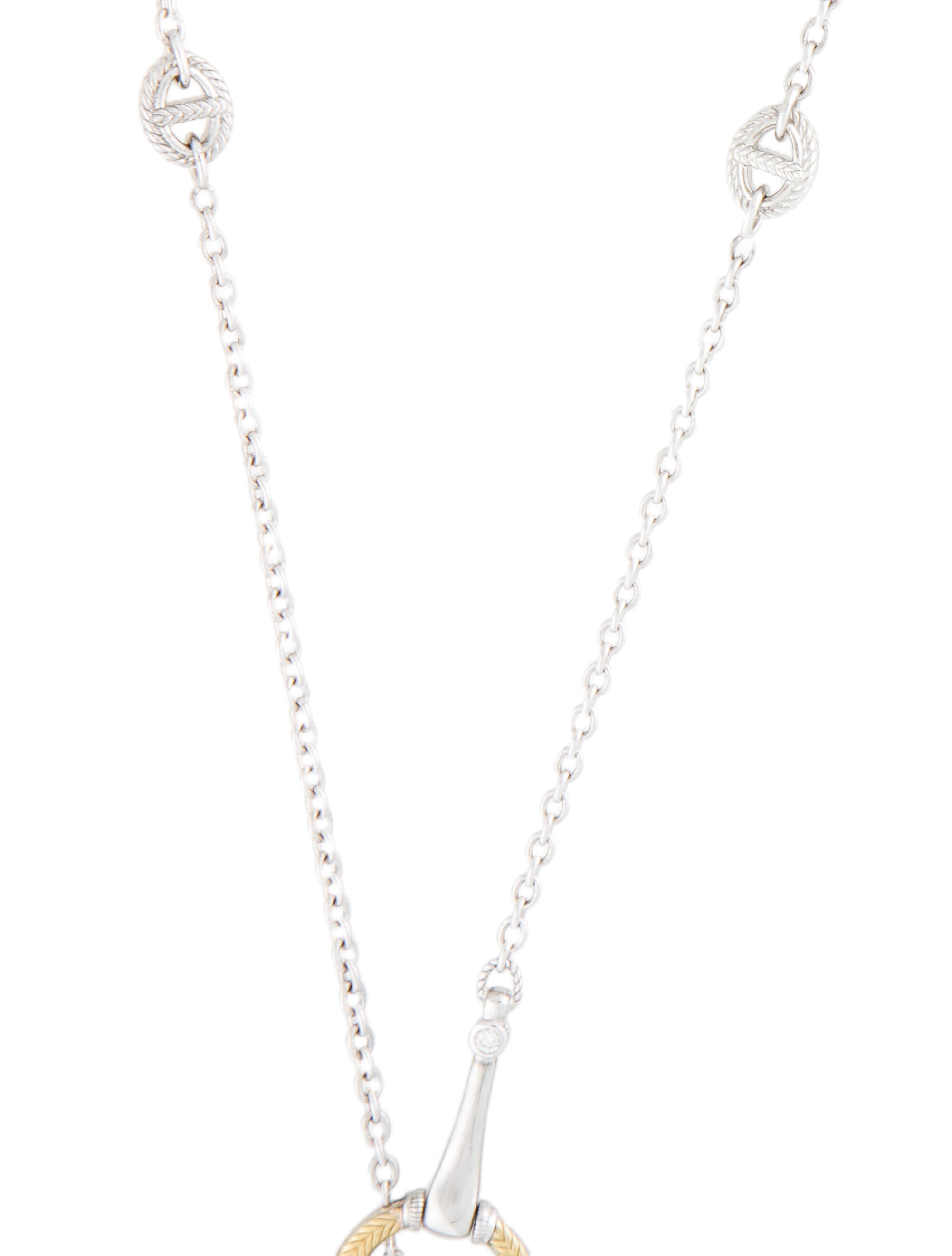 Judith Ripka Two-Tone Diamond Chain Collar Necklace - 18K Yellow Gold ...