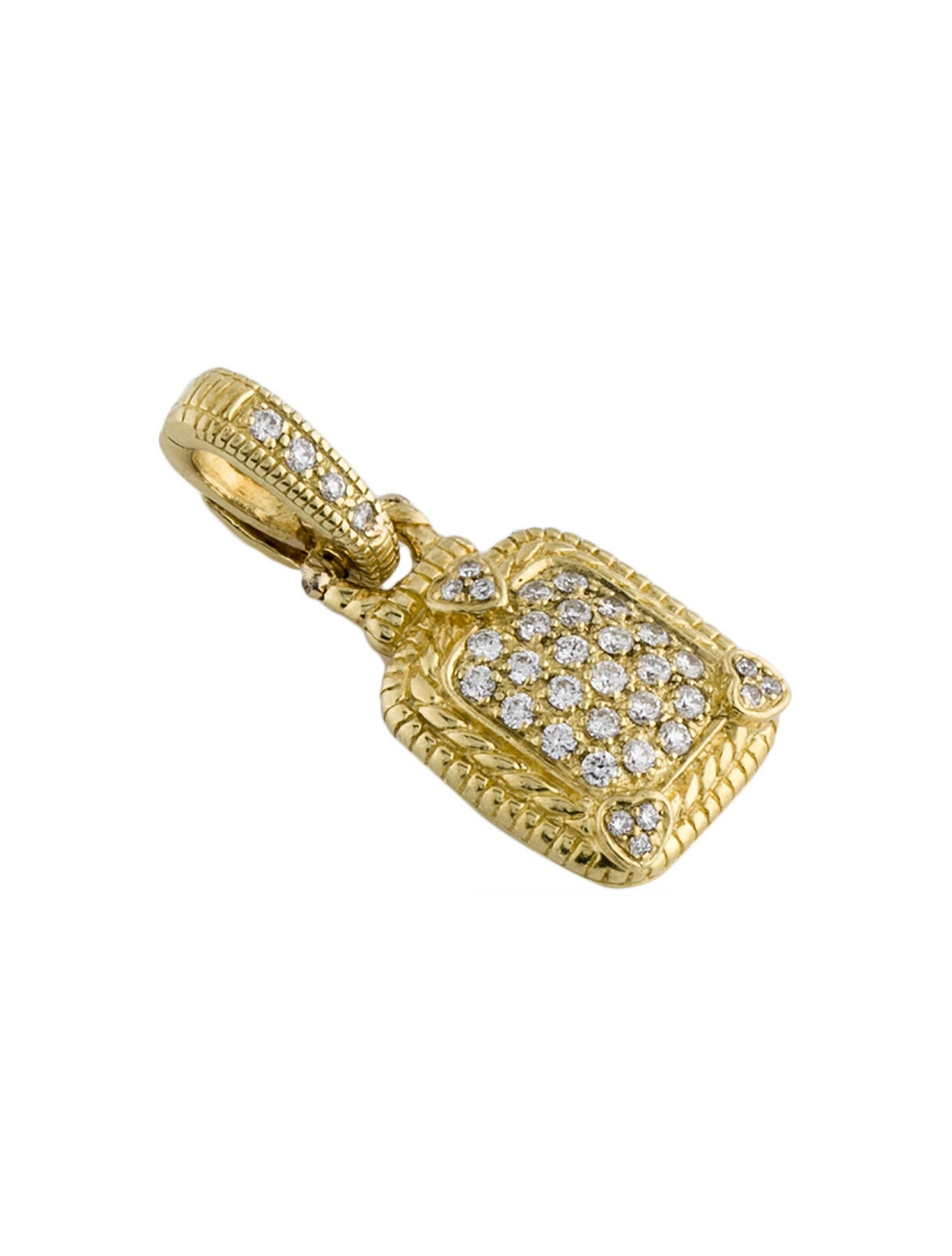 Judith Ripka 18K Quartz & Diamond Pendant Enhancer - 18K Yellow Gold ...