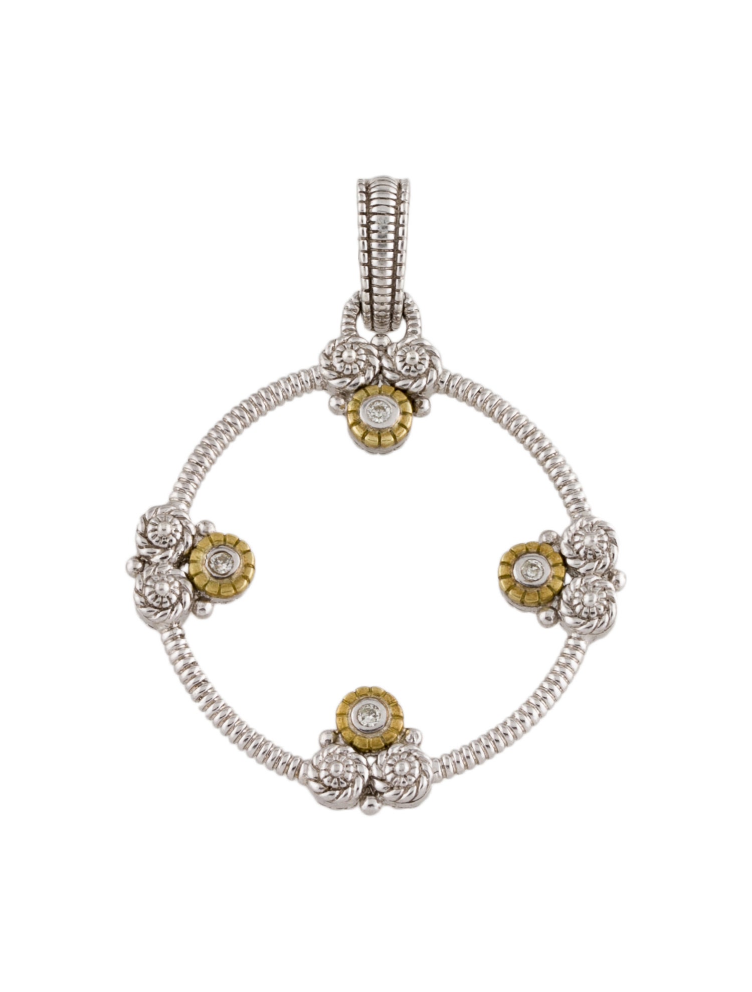 Judith Ripka Two-Tone Diamond Enhancer Pendant - 18K Yellow Gold ...