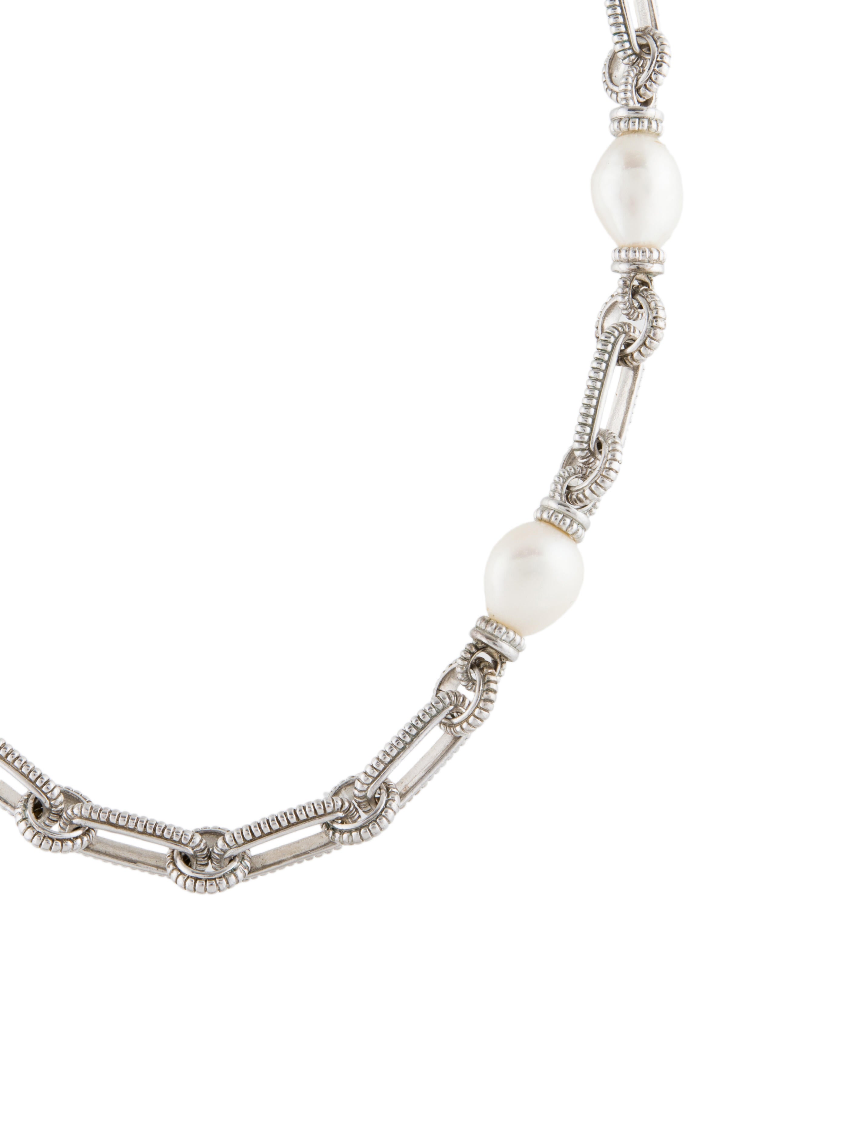 Judith Ripka Pearl & Diamond Station Necklace - Chain, Necklaces ...
