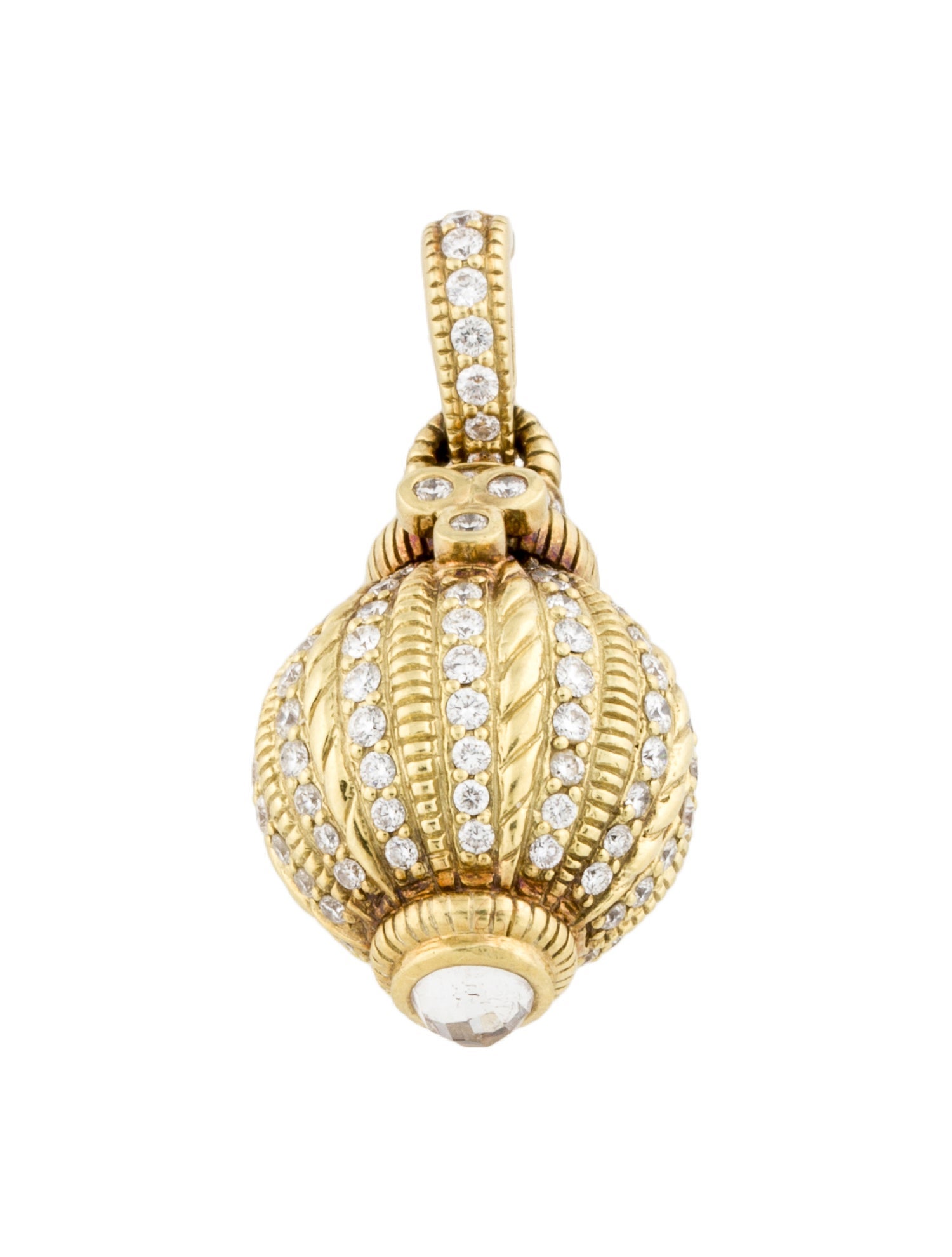 Judith Ripka 18K Onyx & Diamond Monaco Drop Pendant - 18K Yellow Gold ...