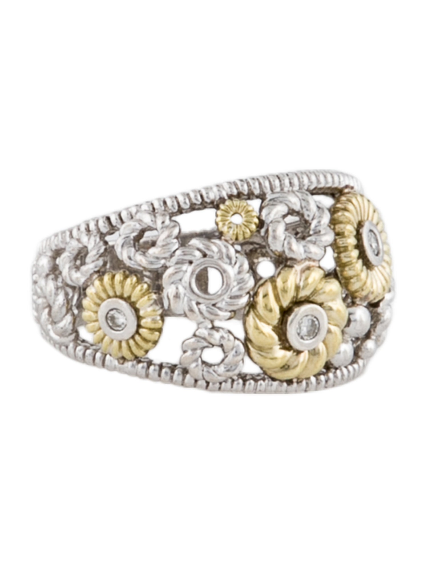 Judith Ripka Two-Tone Diamond Cocktail Ring - 18K Yellow Gold Cocktail ...