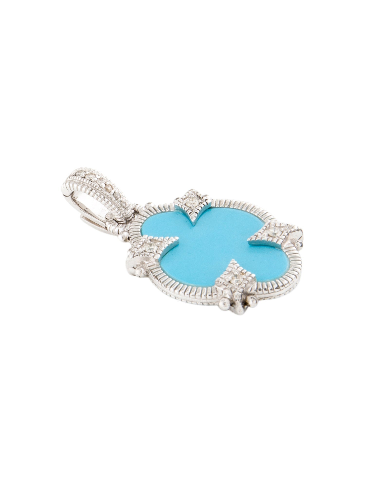 Judith Ripka Synthetic Turquoise & Diamond Enhancer Pendant - Pendant ...