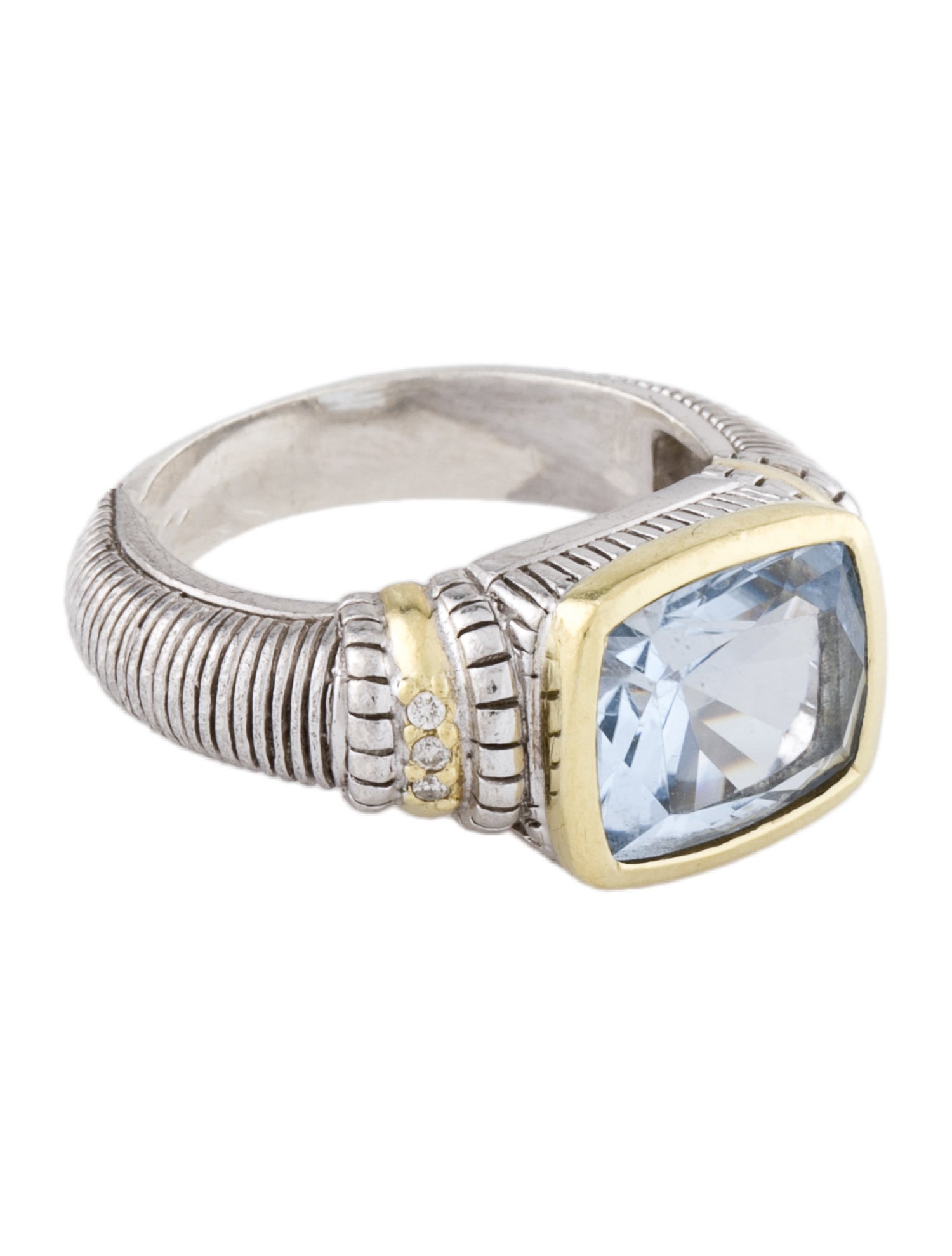 Judith Ripka Synthetic Quartz & Diamond Cocktail Ring - 18K Yellow Gold ...