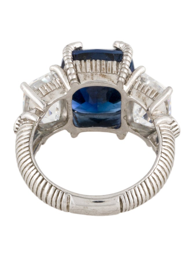 Judith Ripka Diamond, Synthetic Sapphire & Cubic Zirconia Three Stone ...
