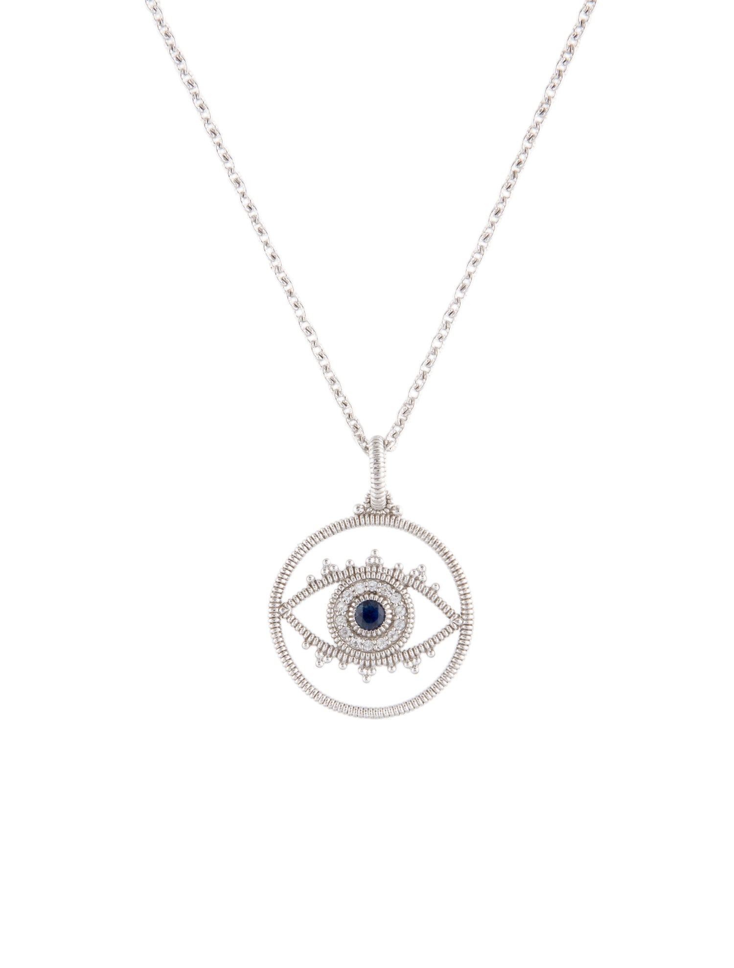 Judith Ripka Sapphire Evil Eye Pendant Necklace - Sterling Silver ...