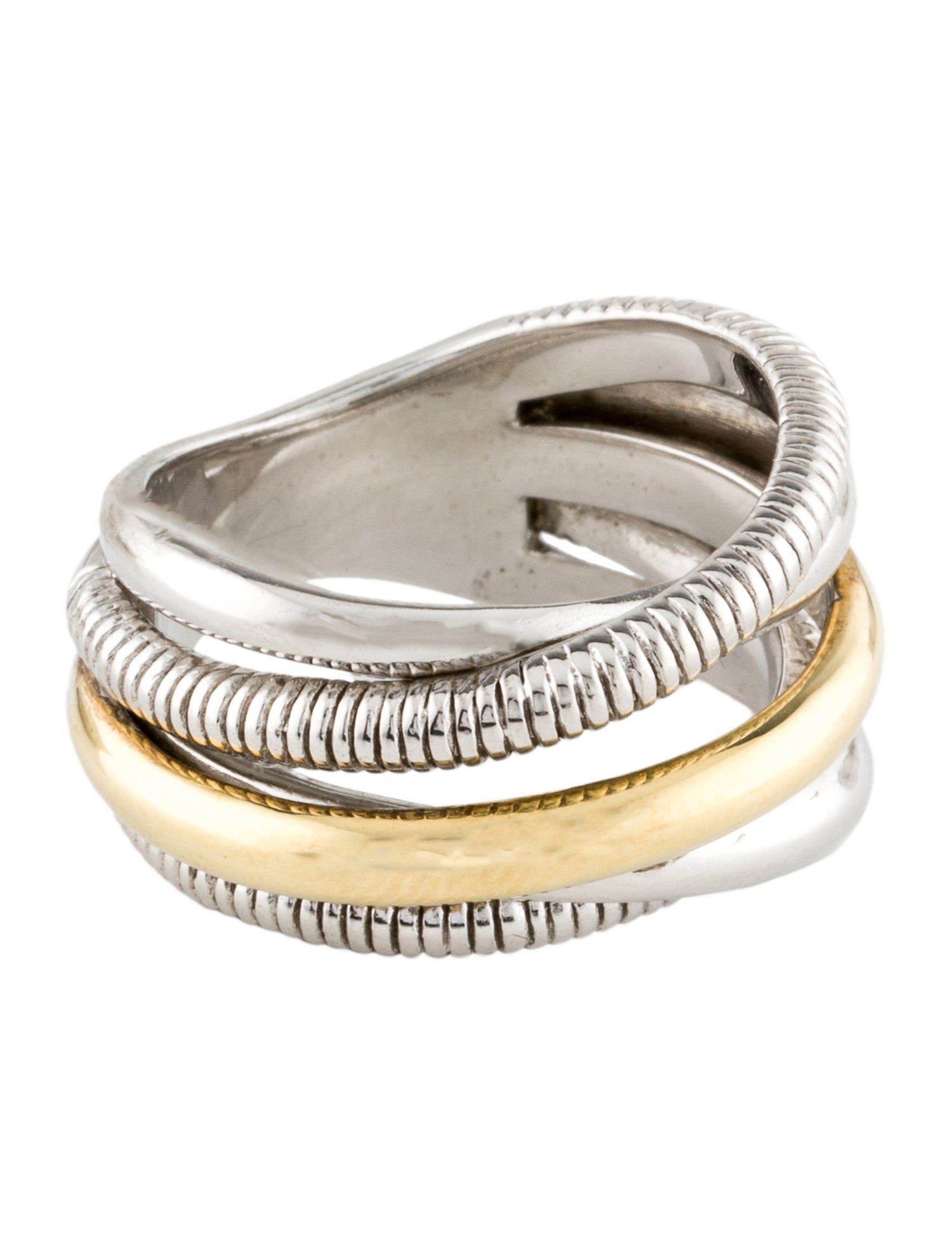 Judith Ripka 18K Two-Tone Highway Eternity Band Ring - 18K Yellow Gold ...