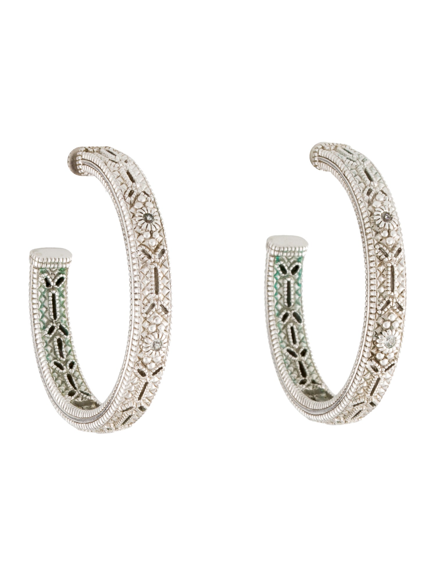 Judith Ripka Sapphire Hoop Earrings - Sterling Silver Hoop, Earrings ...