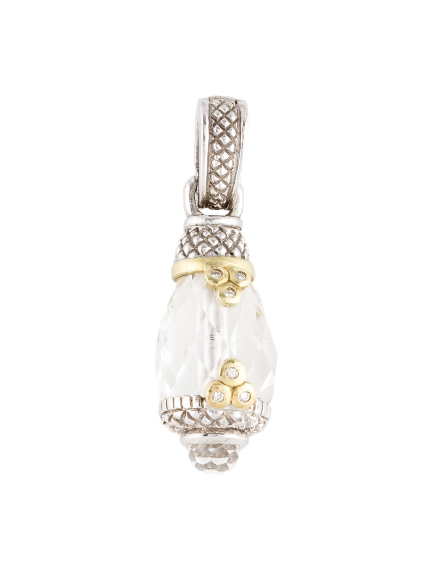Judith Ripka Quartz & Diamond Pendant - 18K Yellow Gold Pendant, Charms ...