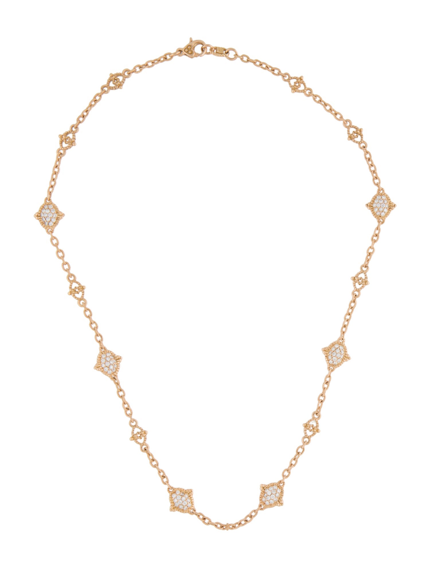 Roberto Coin 18K Diamond Dogbone Station Necklace - 18K White Gold ...