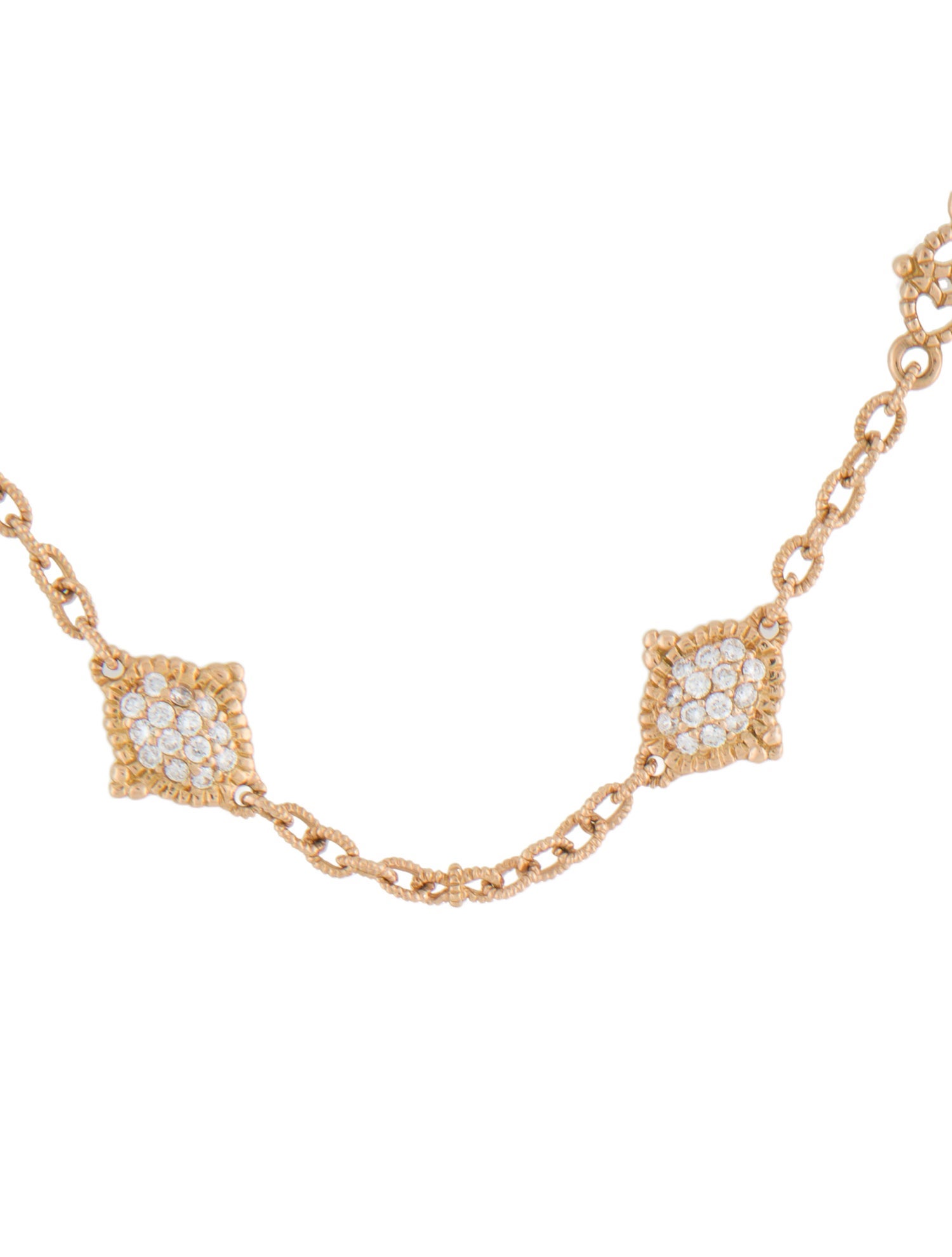 Roberto Coin 18K Diamond Dogbone Station Necklace - 18K White Gold ...