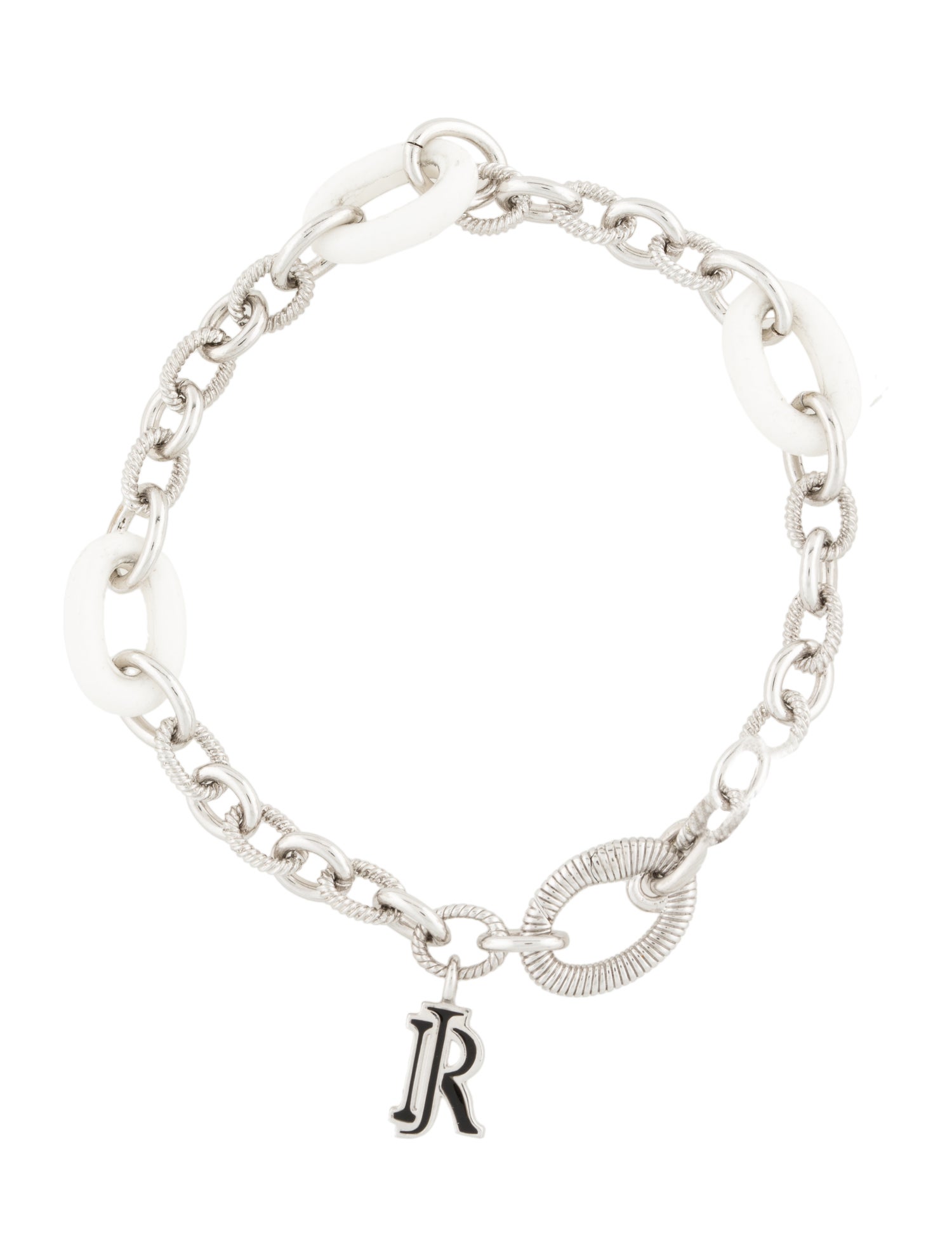 Judith Ripka White Agate Eternity Signature Link Bracelet - Black ...