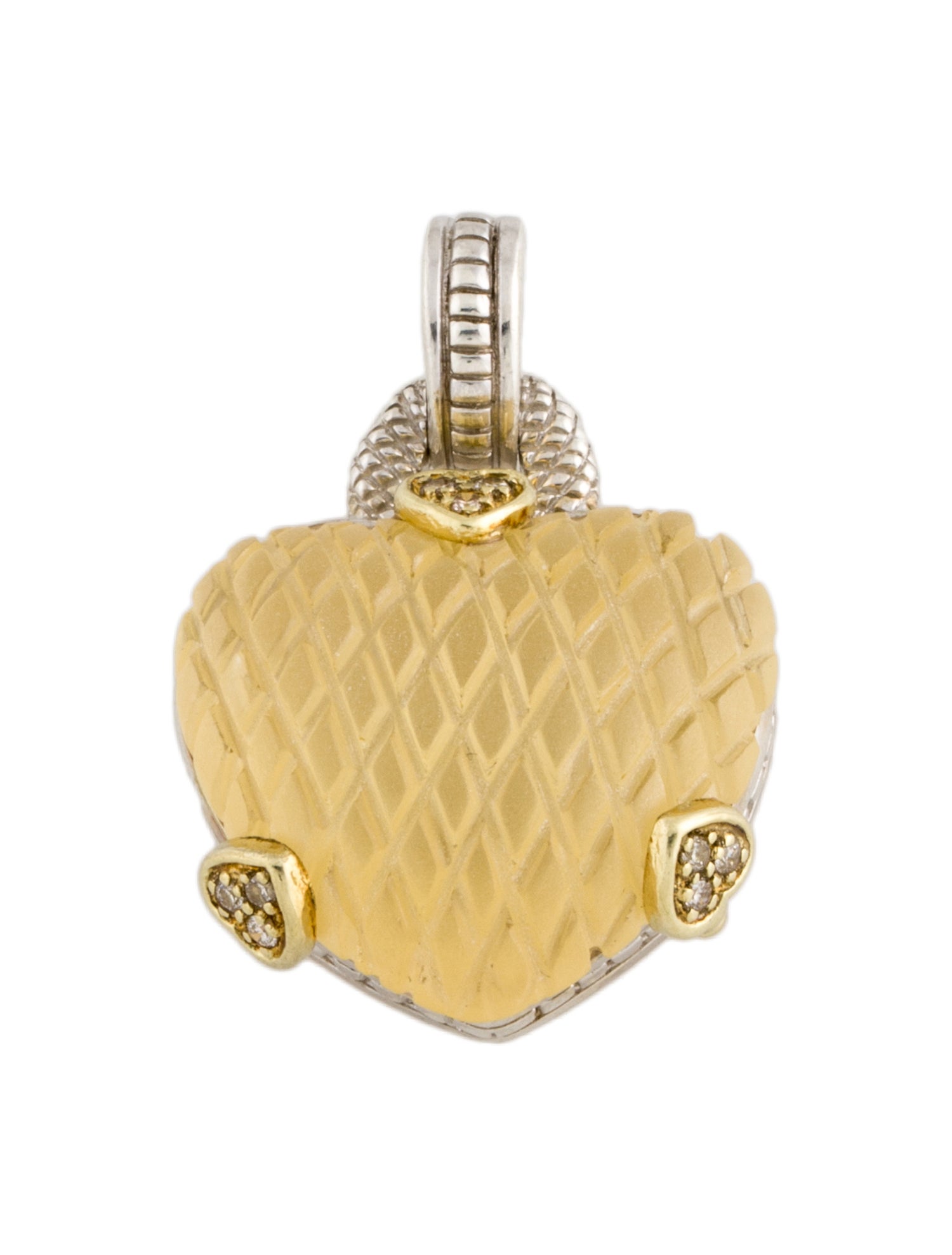 Judith Ripka Two-Tone Cubic Zirconia & Diamond Heart Pendant - Yellow ...