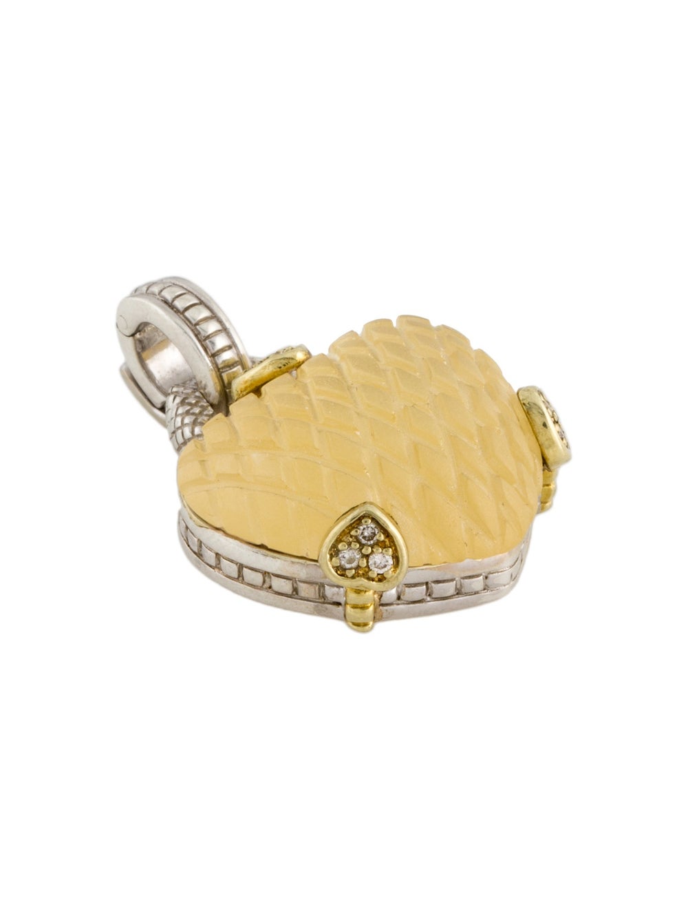 Judith Ripka Two-Tone Cubic Zirconia & Diamond Heart Pendant - Yellow ...