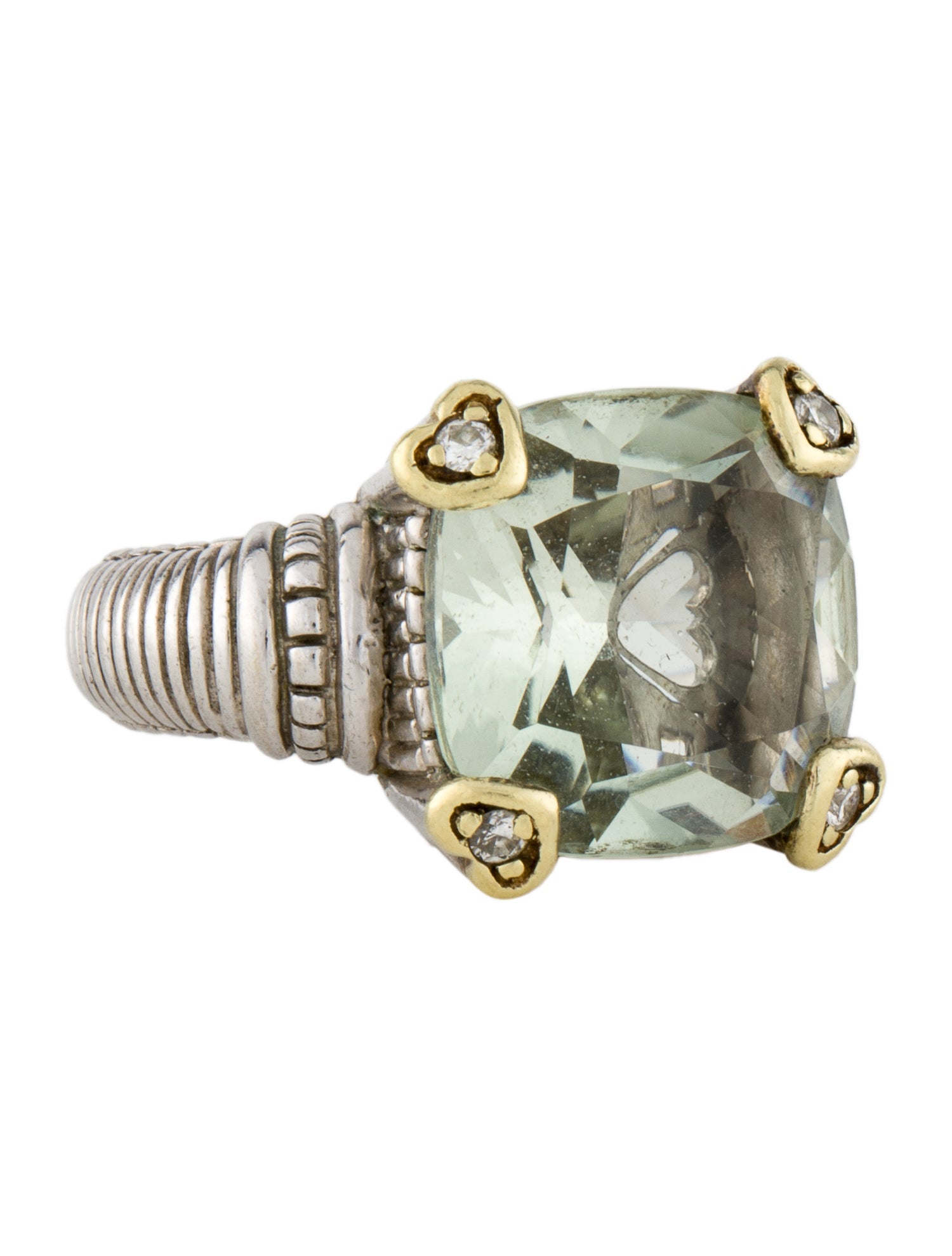 Judith Ripka Prasiolite & Diamond Cocktail Ring - 18K Yellow Gold Cocktail Ring, Rings ...