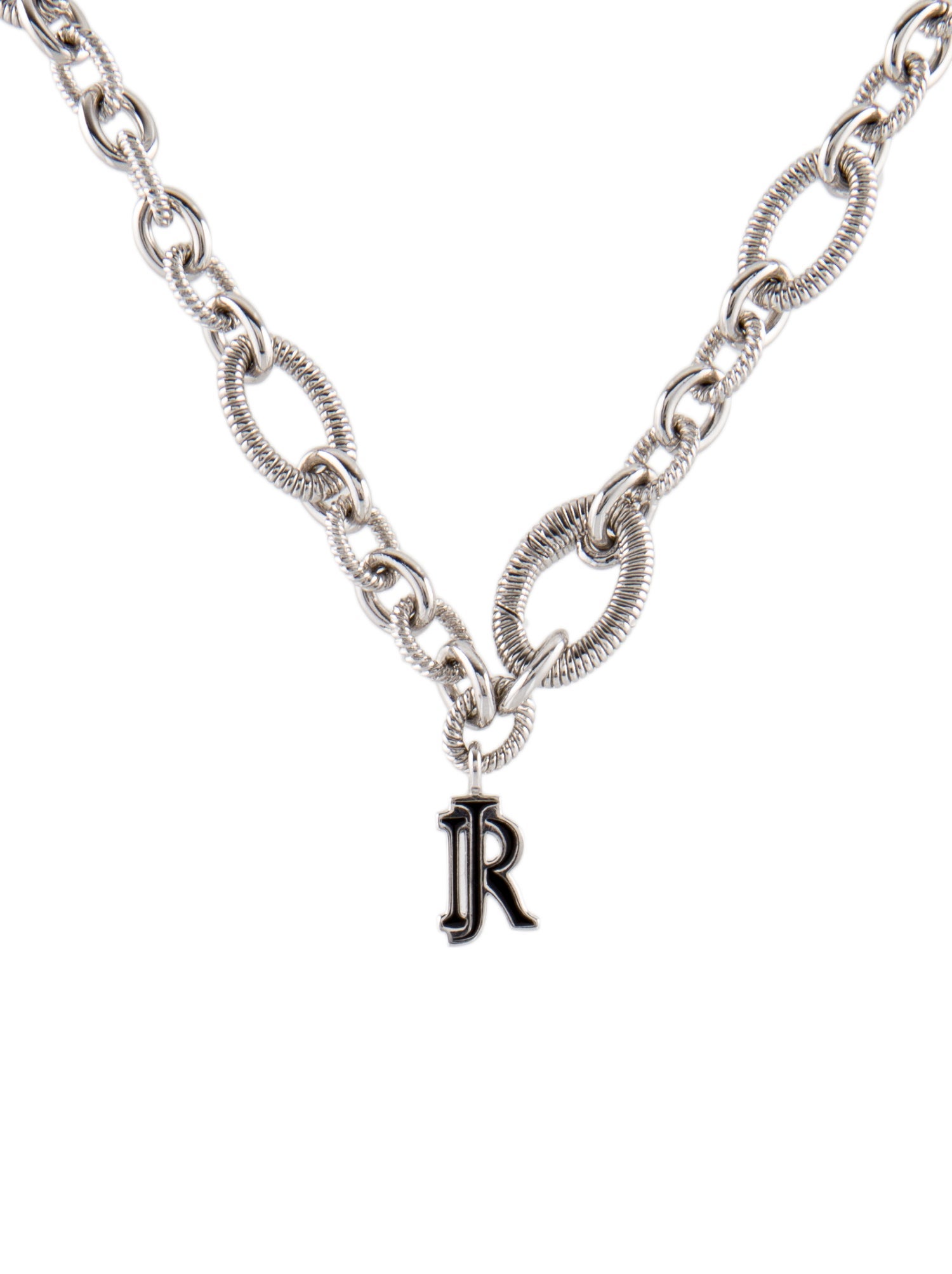 Judith Ripka Eternity Signature Link Chain Necklace - Black, Rhodium ...
