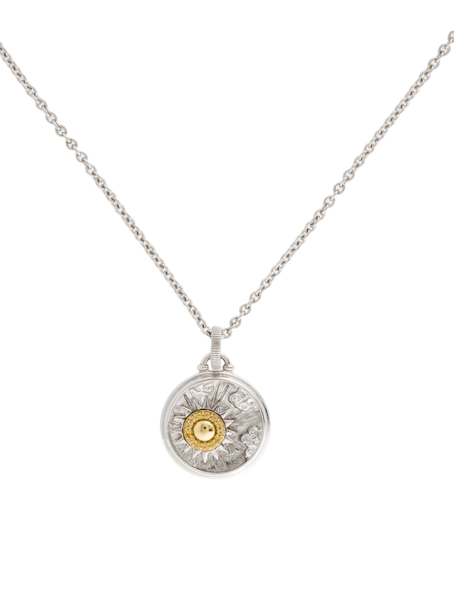 Judith Ripka Sapphire Little Luxuries Sun Medallion Pendant Necklace ...