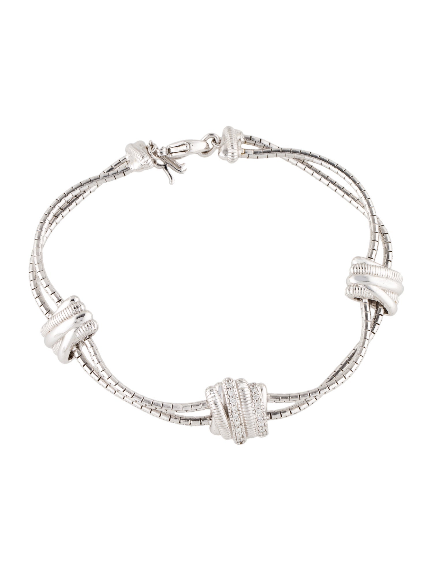 Judith Ripka Diamond Eternity Double Chain Highway Station Bracelet ...