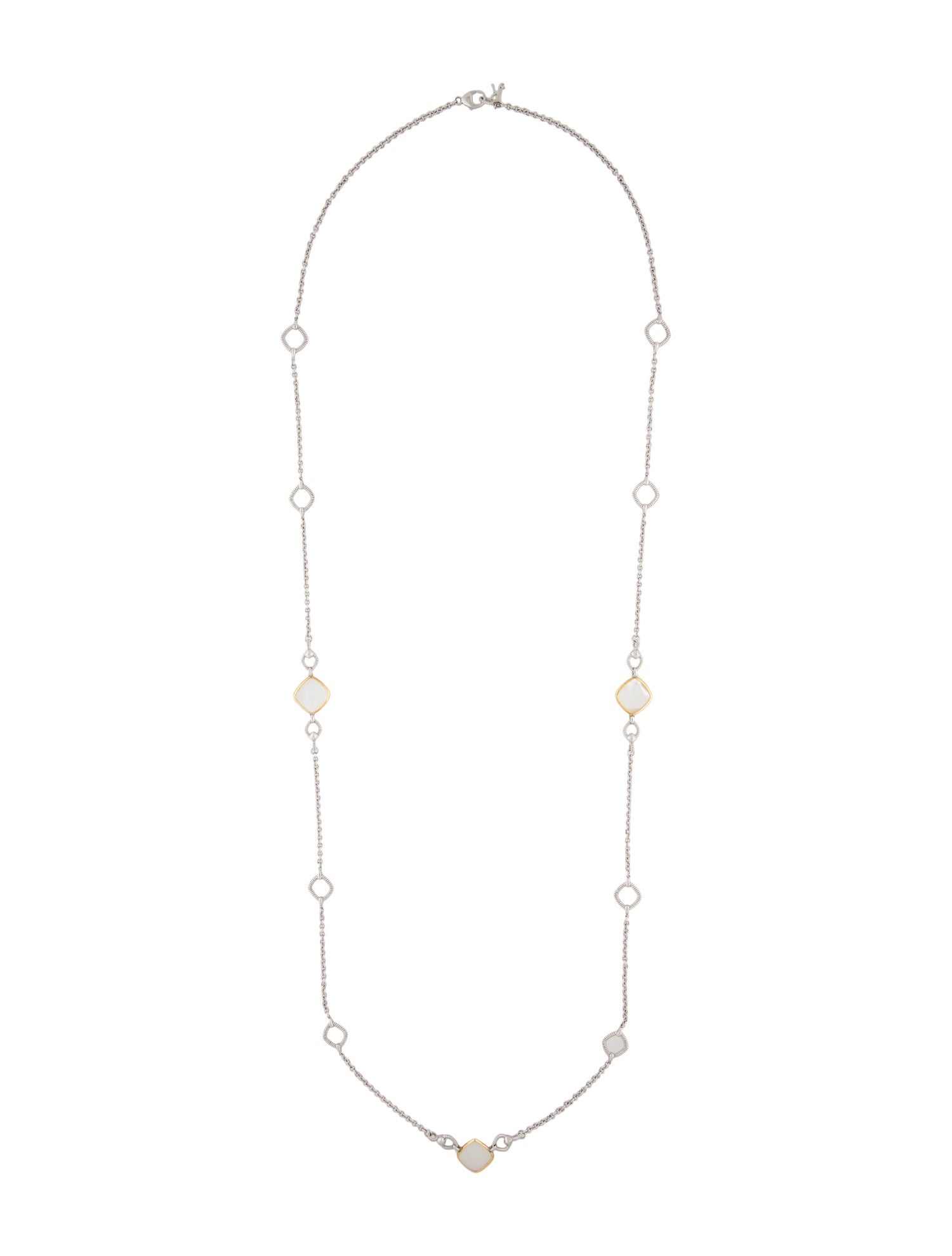 Judith Ripka Two-Tone, Mother-Of-Pearl Eternity Station Necklace - 18K ...