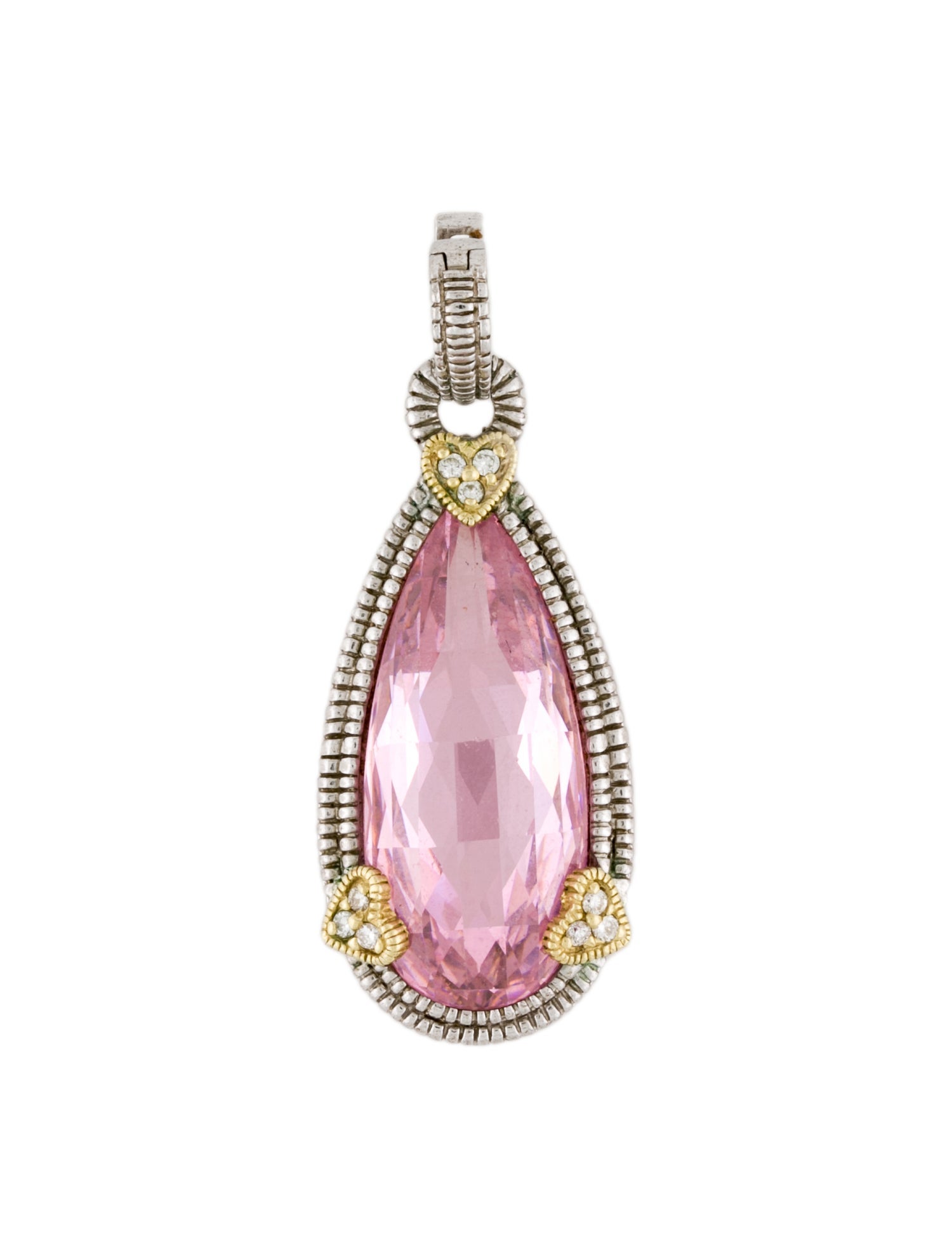 Judith Ripka Crystal & Diamond Enhancer Pendant - 18K Yellow Gold ...