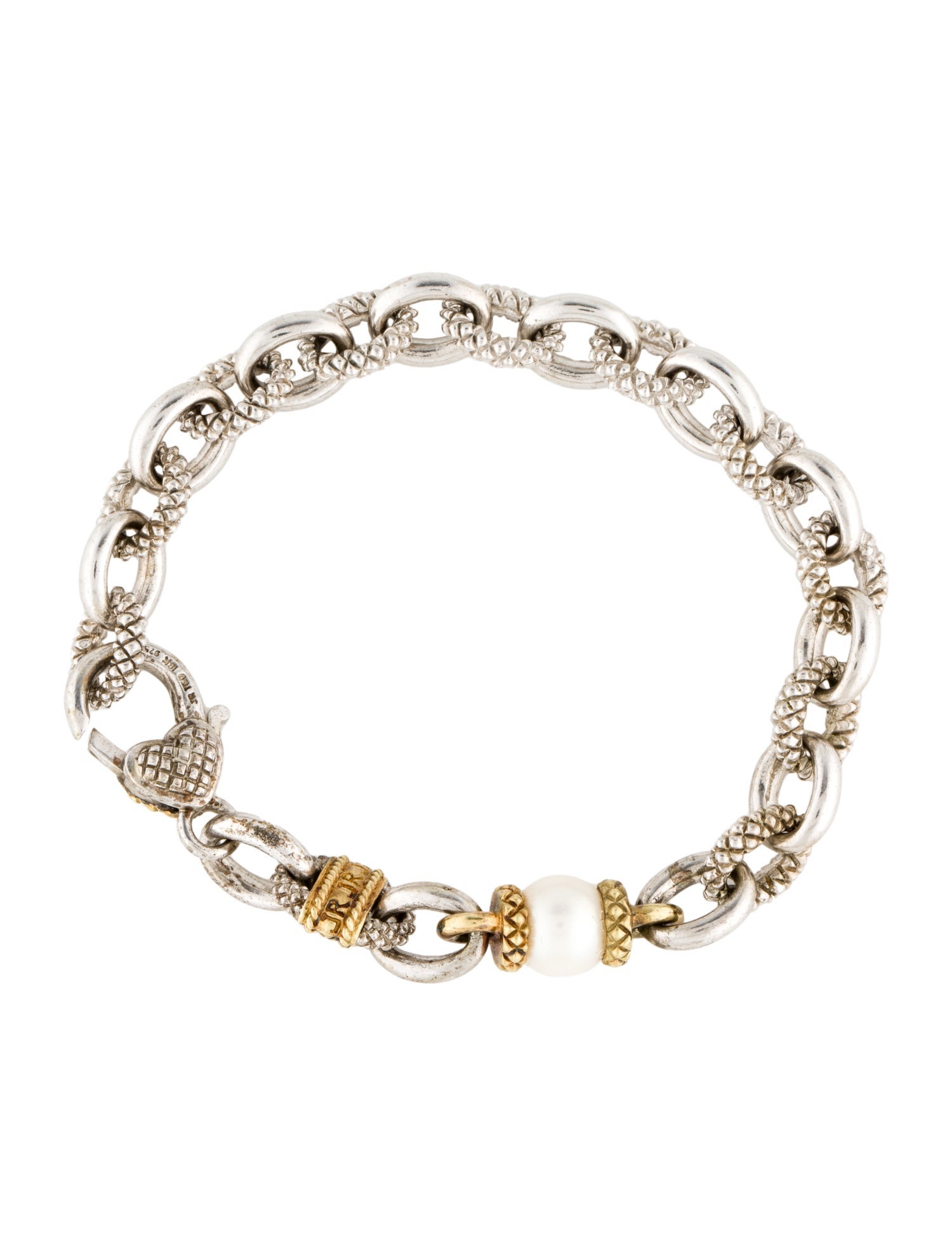 Judith Ripka Pearl Link Bracelet - 18K Yellow Gold Link, Bracelets ...