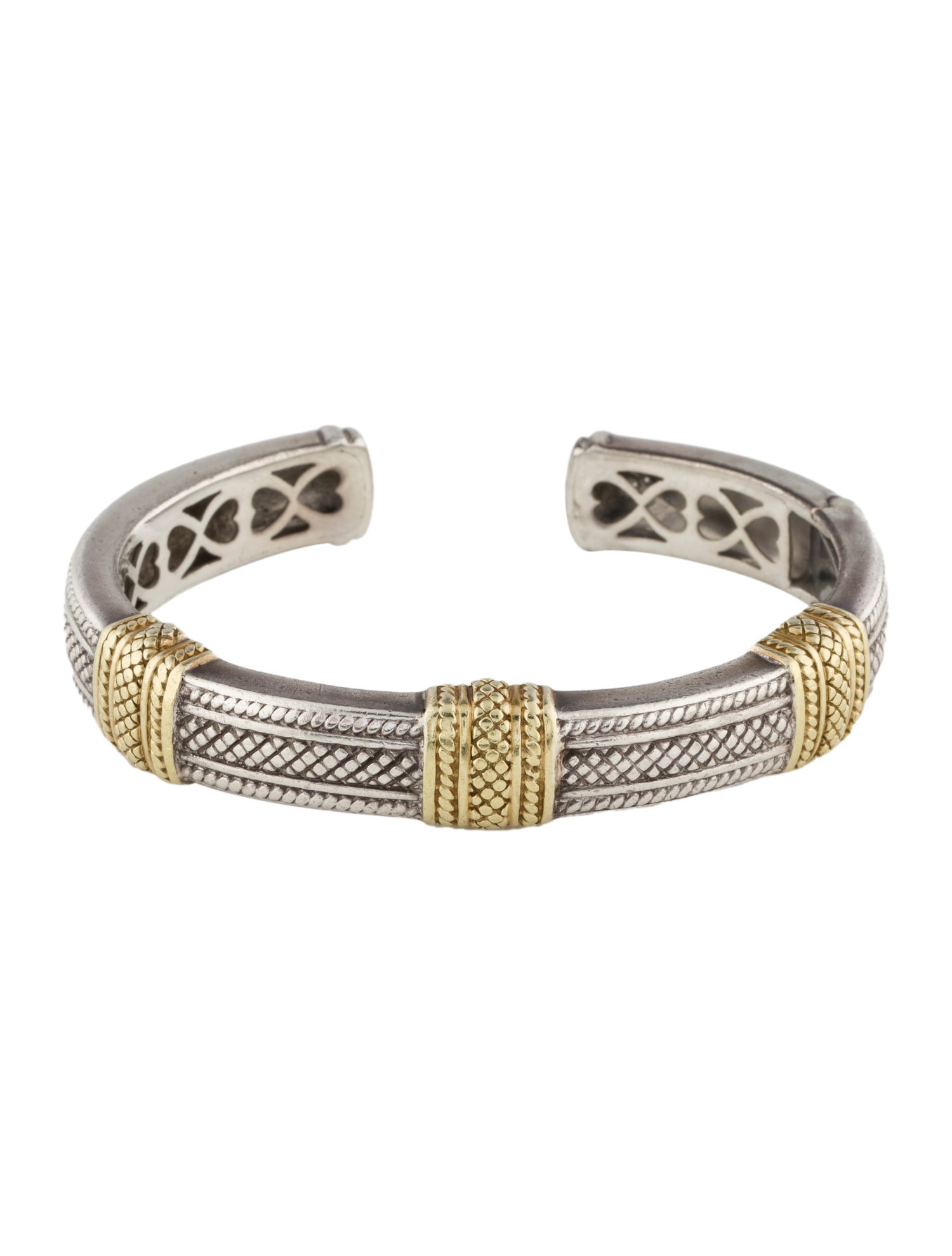 Judith Ripka Diamond-Accented Two-Tone Hinged Cuff - 18K Yellow Gold ...