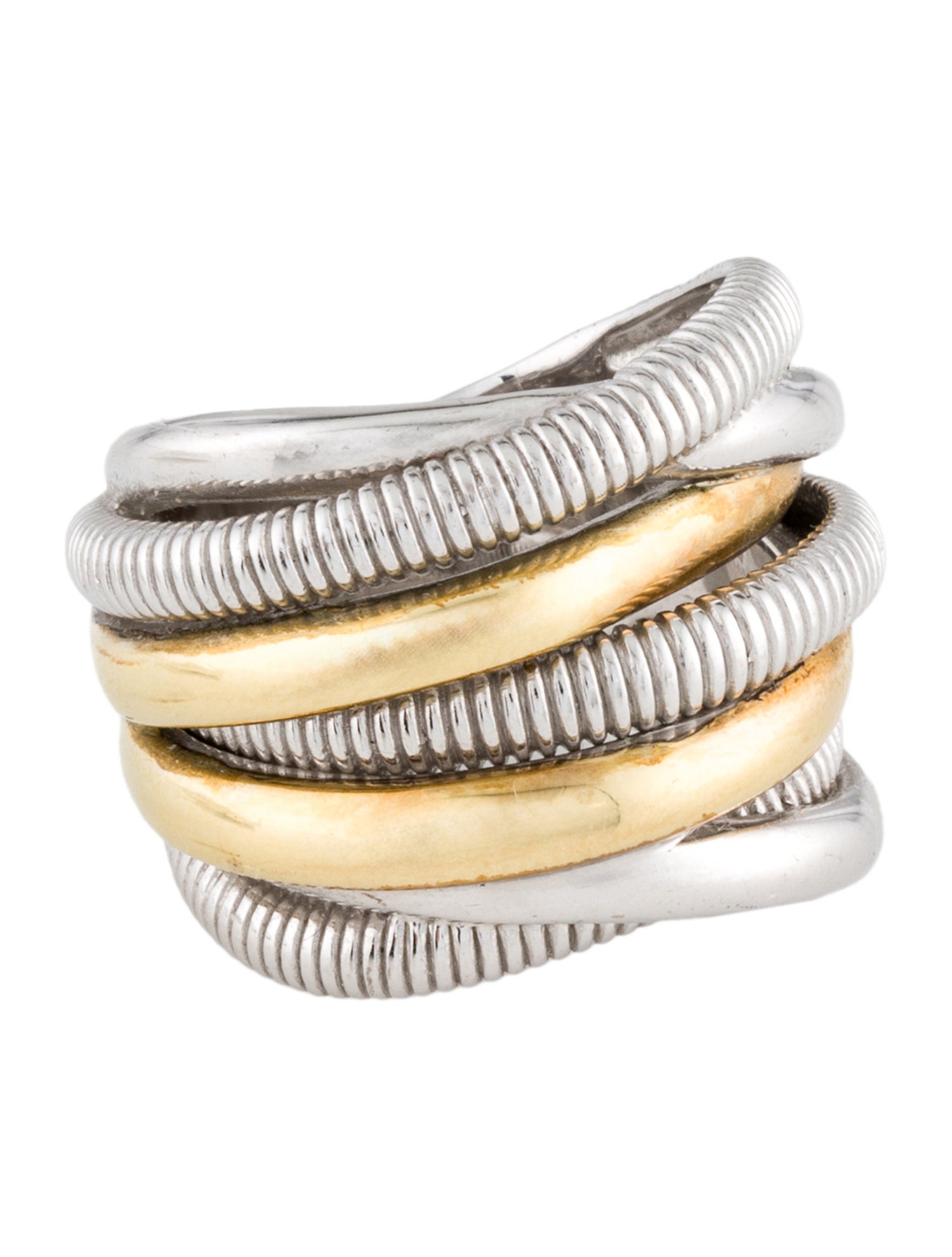 Judith Ripka Two-Tone Eternity Highway Seven-Band Ring - 18K Yellow ...