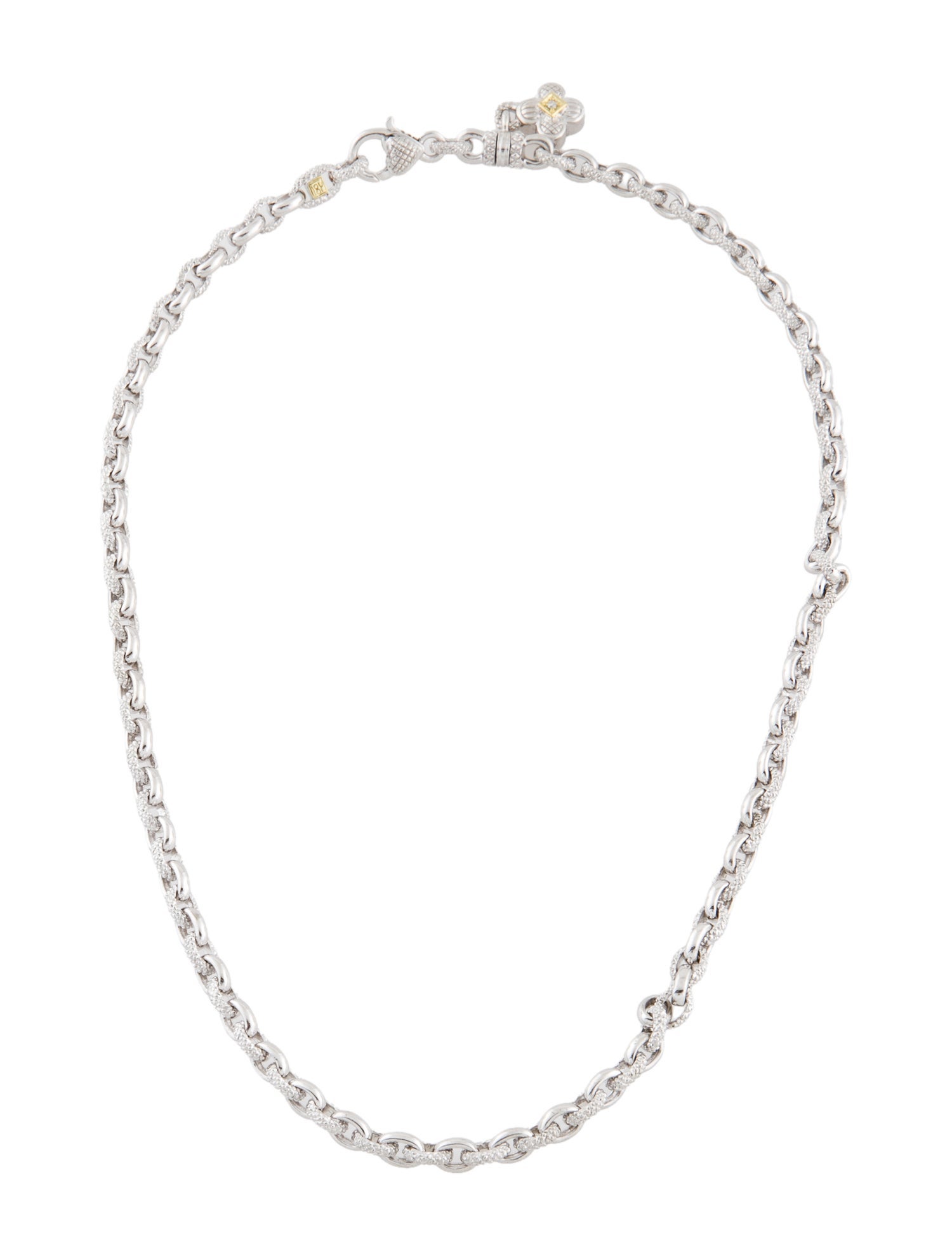 Judith Ripka Diamond Textured Chain Necklace - Chain, Necklaces ...