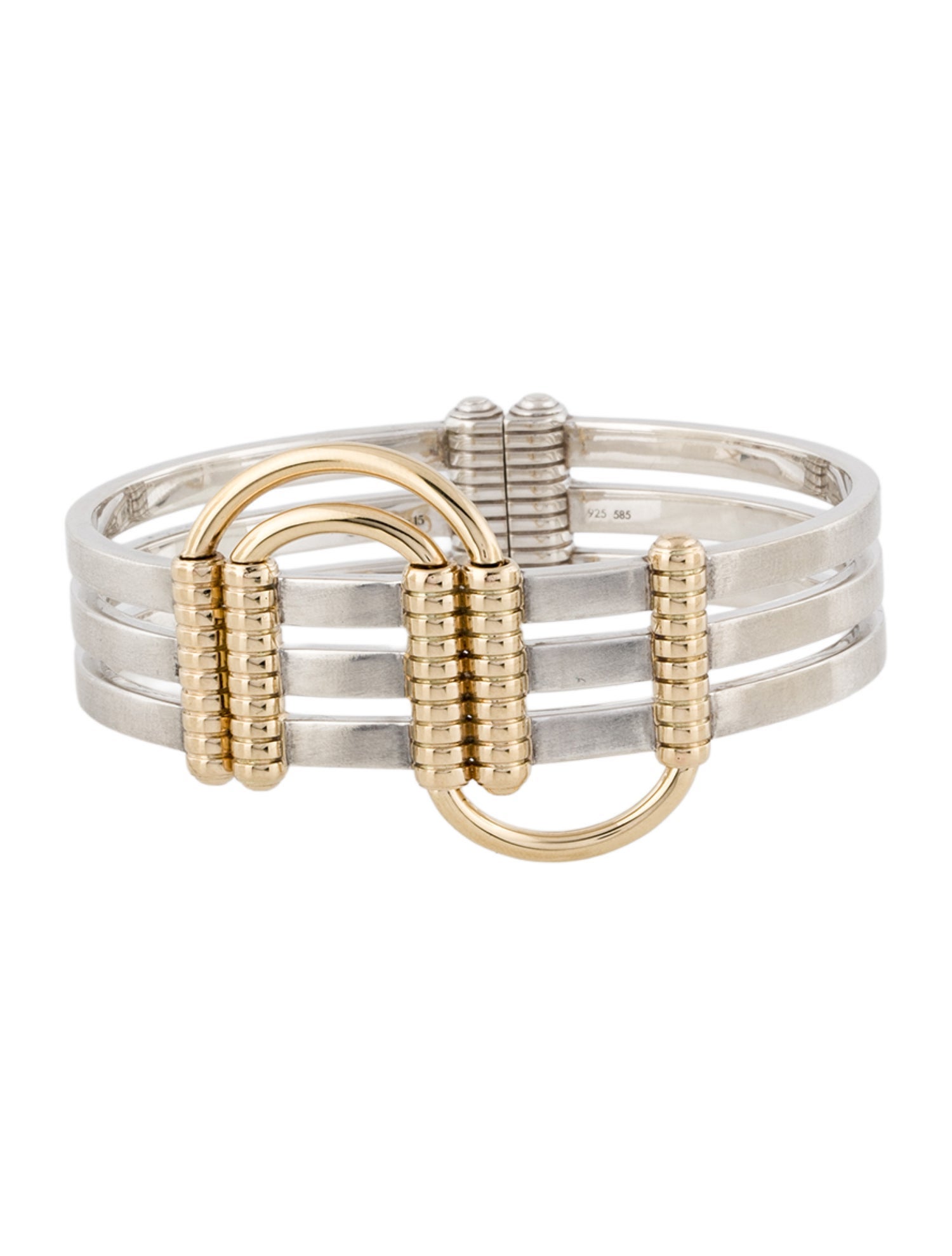Cast Two-Tone The Circuit Hinged Cuff Bracelet - Cuff, Bracelets ...