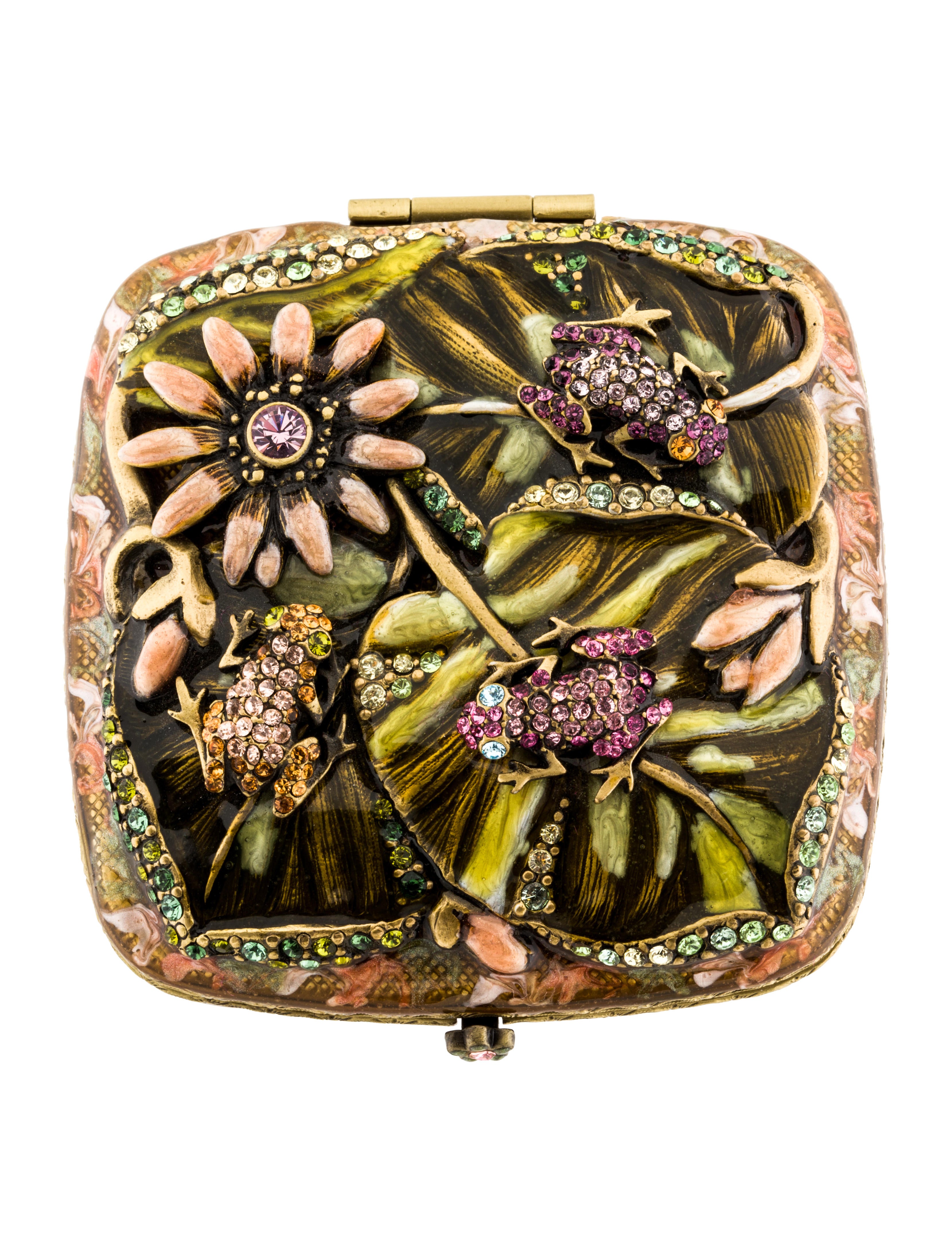 Jay Strongwater Compact Mirror - Green Mirrors, Decor & Accessories ...