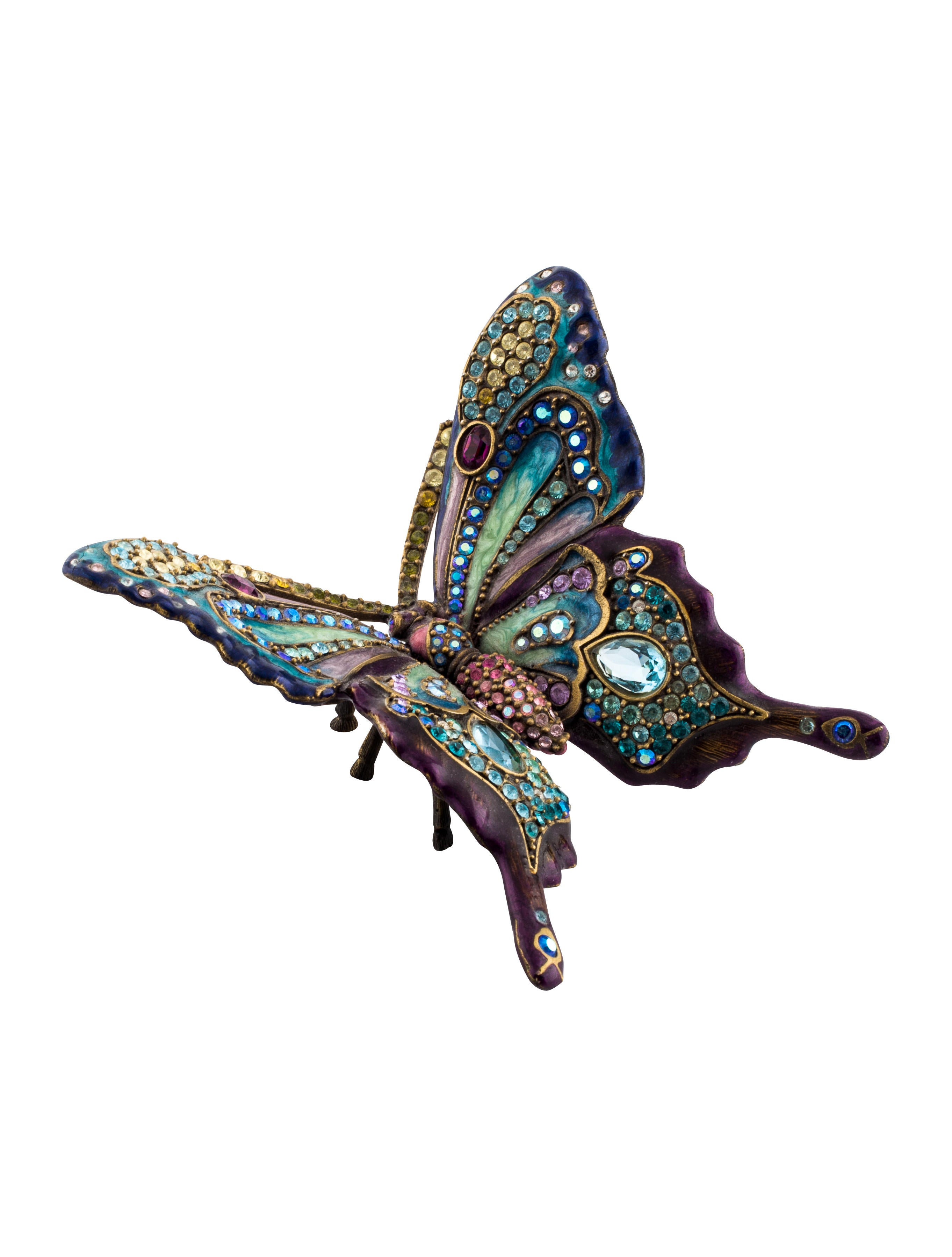 Jay Strongwater Butterfly Figurine - Blue Decorative Accents, Decor ...
