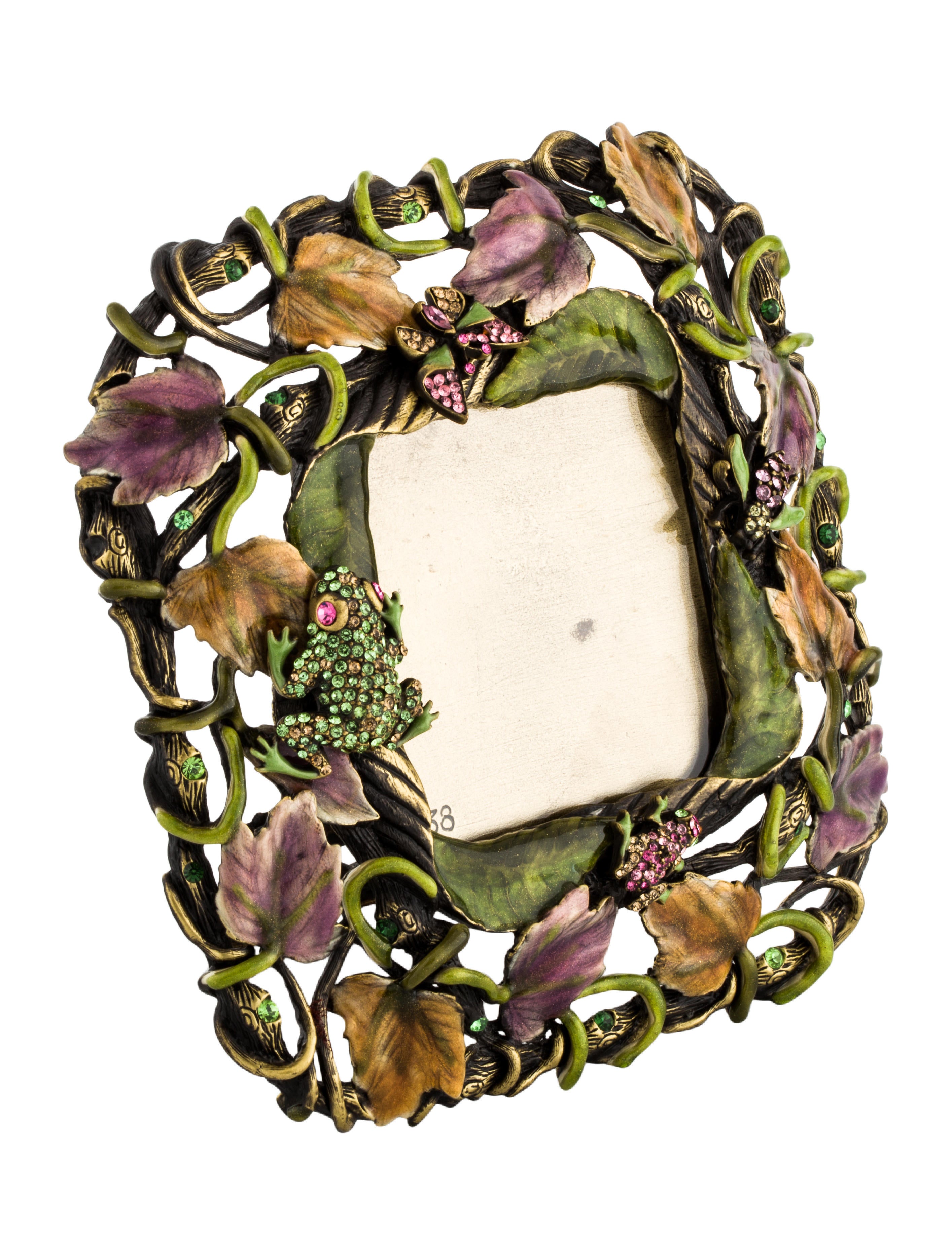 Jay Strongwater Embellished Frog Picture Frame - Gold Decorative ...