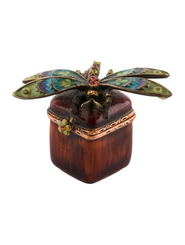 Jay Strongwater Embellished Dragonfly Trinket Box - Decor And ...