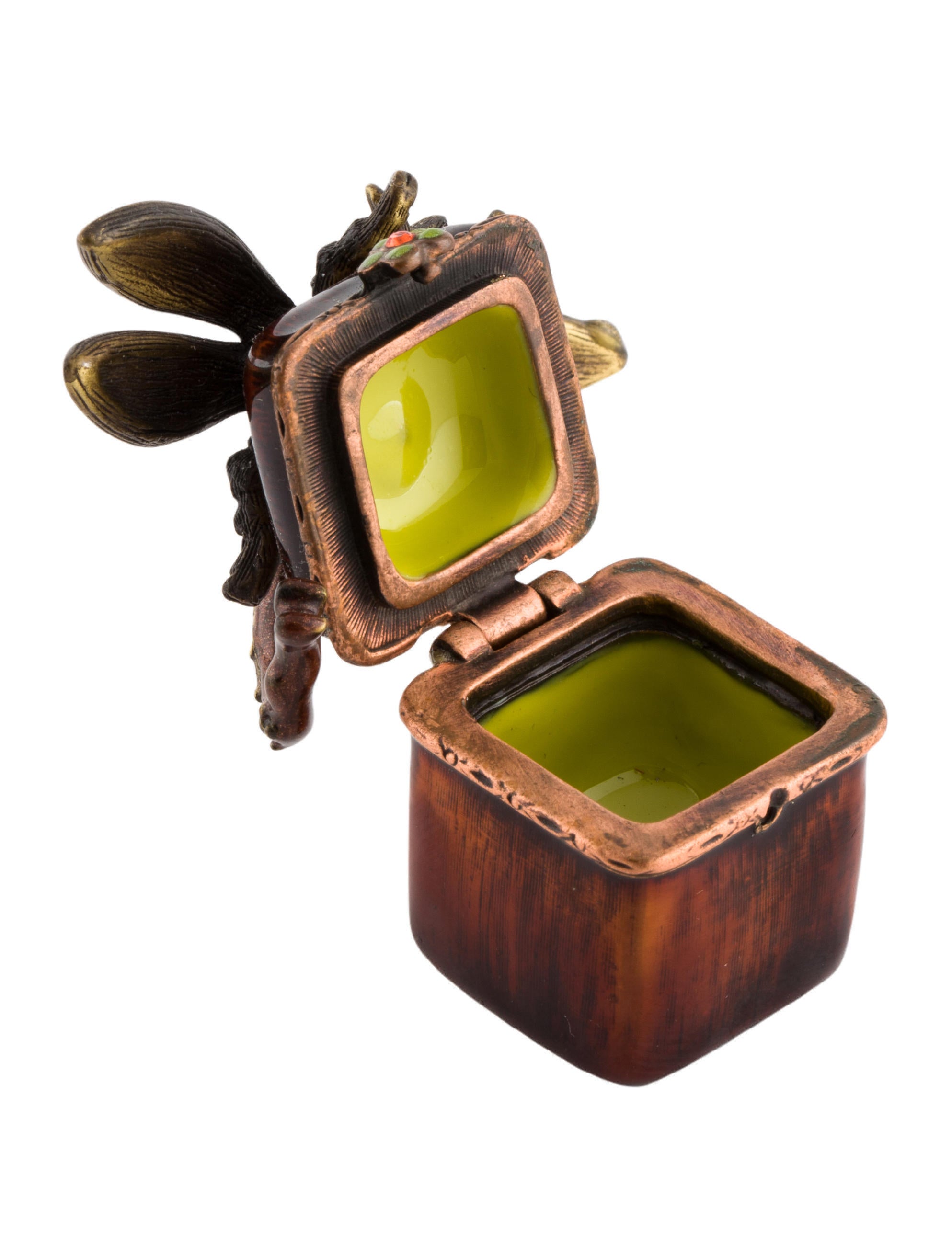 Jay Strongwater Embellished Dragonfly Trinket Box - Brown Decorative ...