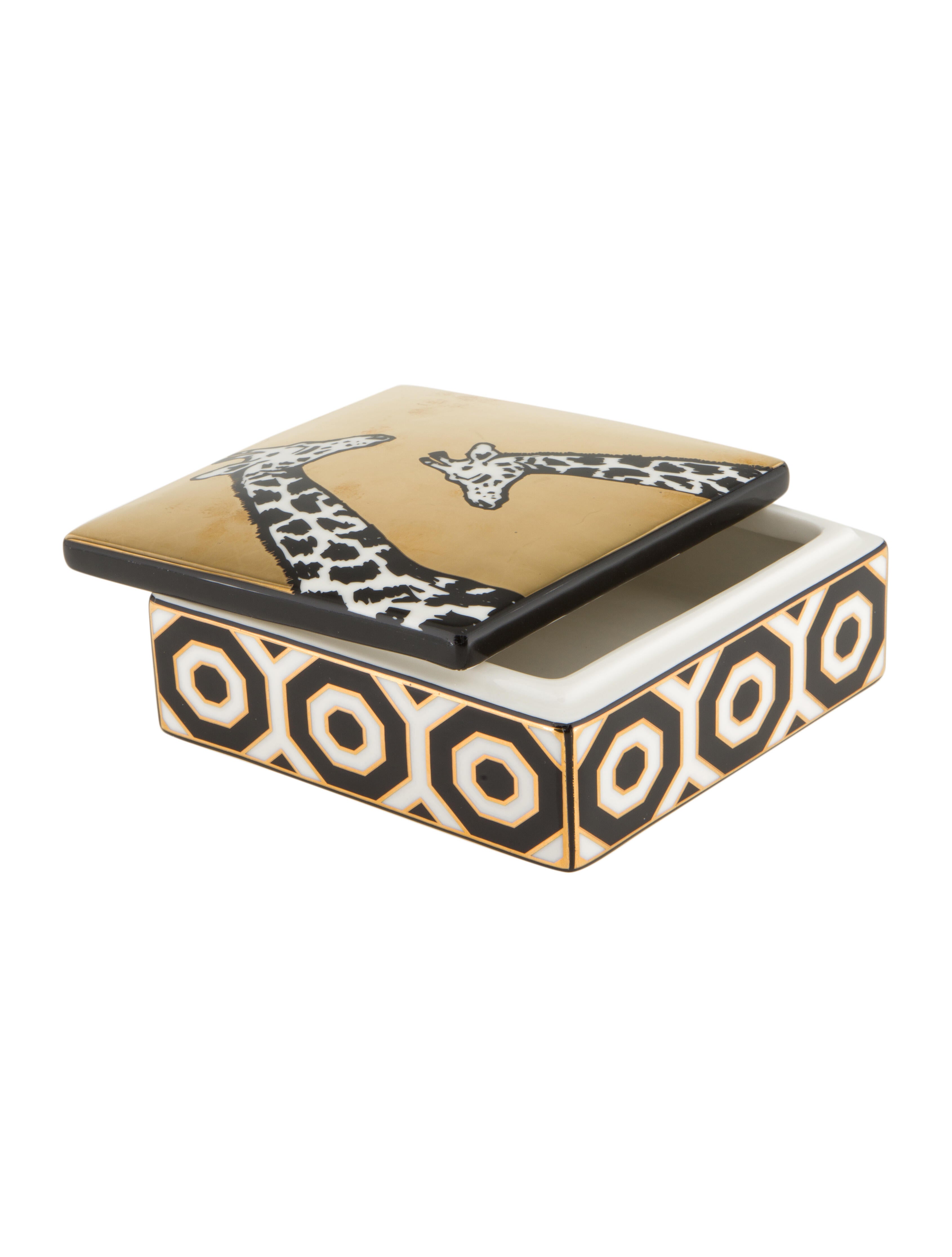 Jonathan Adler Animalia Giraffe Trinket Box - Gold Decorative Accents ...