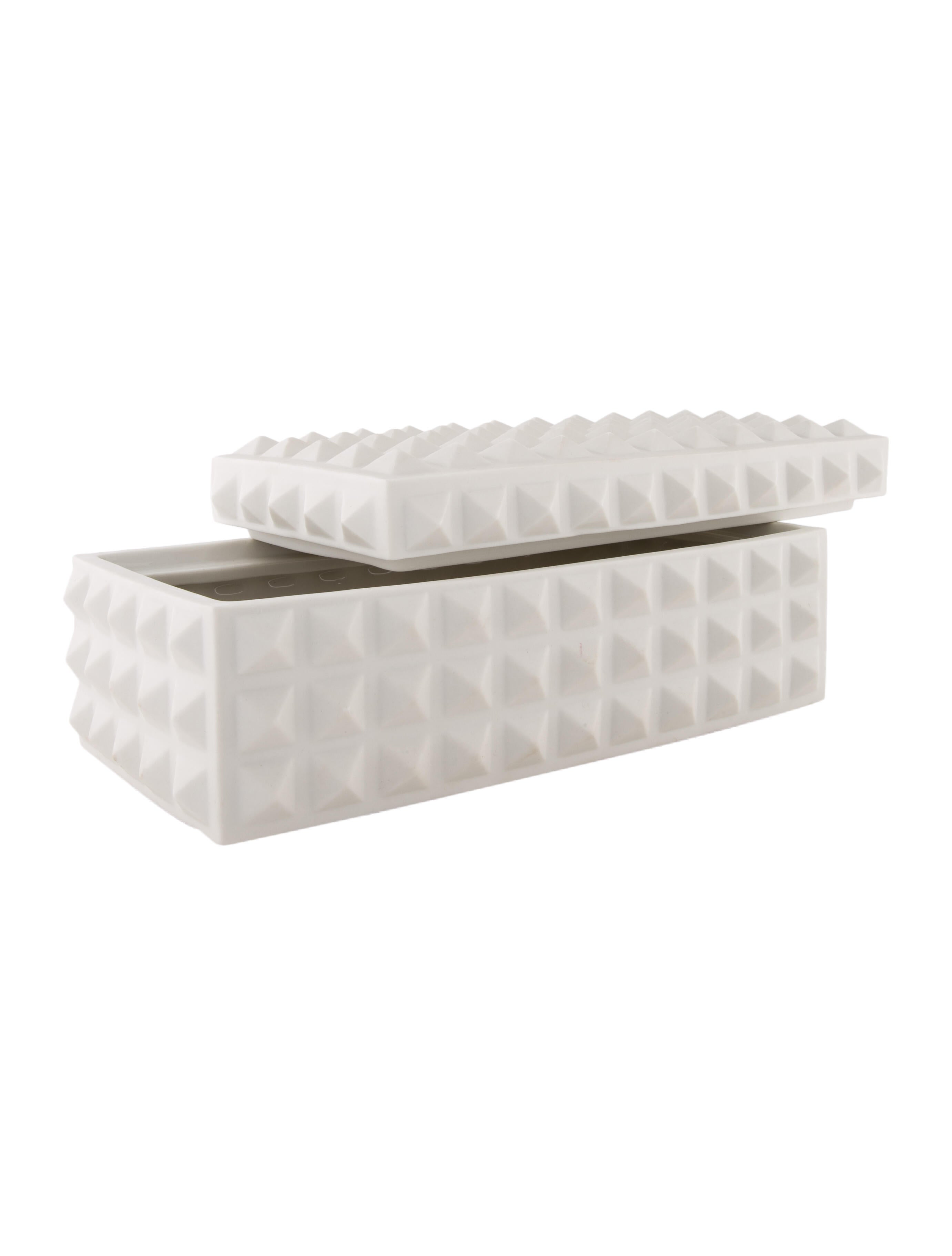 Jonathan Adler Charade Porcelain Studded Box - White Decorative Accents ...