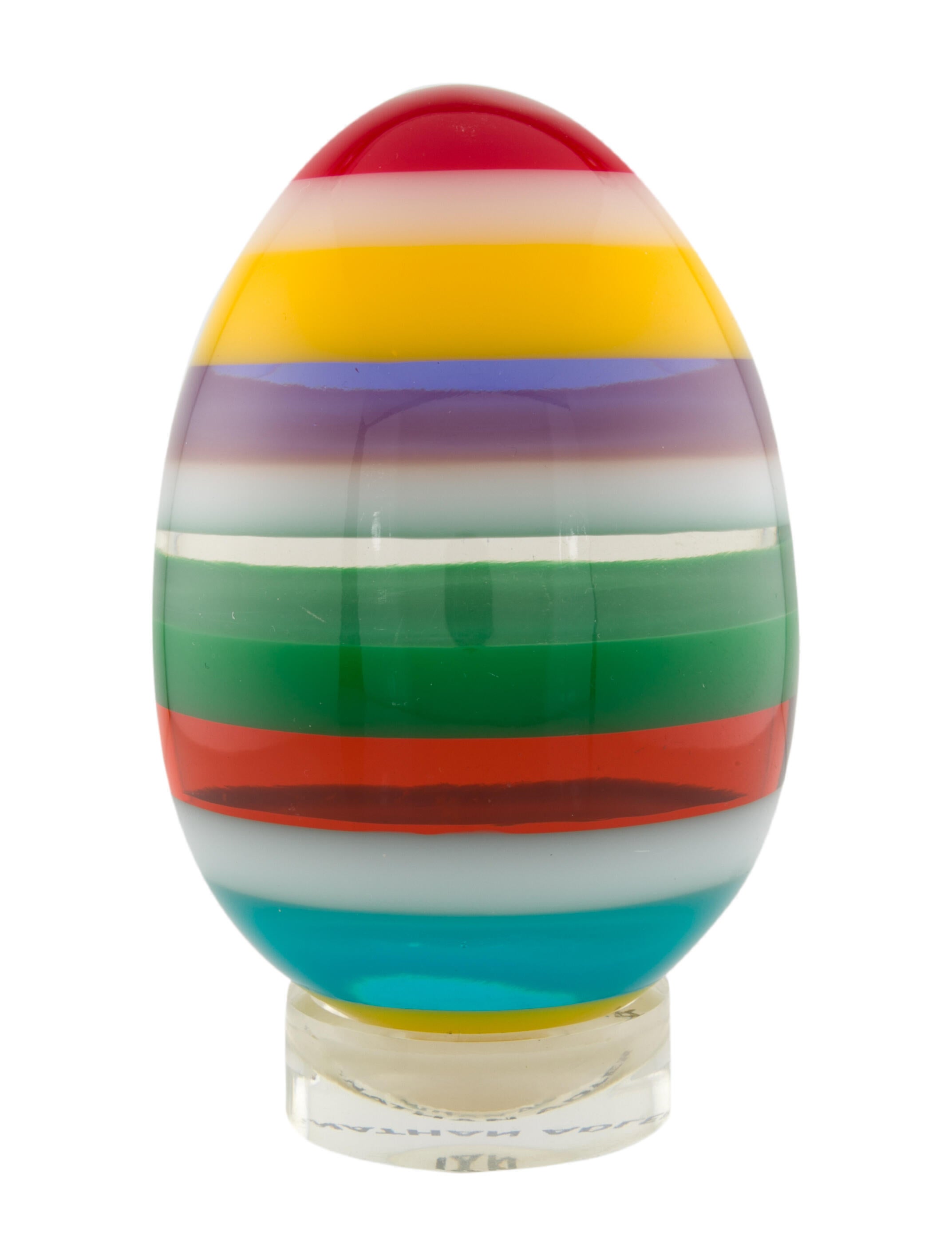 Jonathan Adler Stacked Acrylic Egg Figurine - Blue Decorative Accents ...