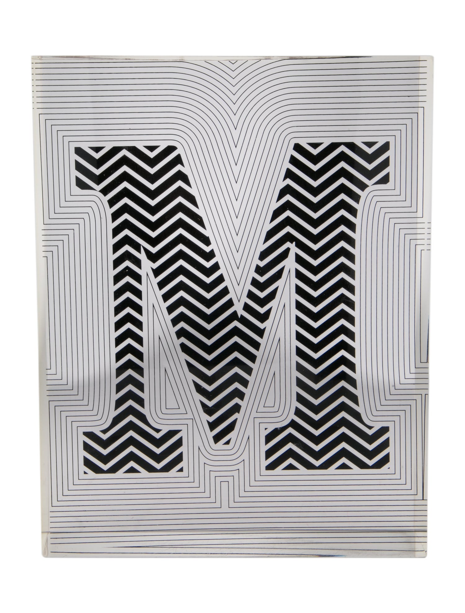 Jonathan Adler Block Letter M Decorative Sculpture - Black Decorative ...