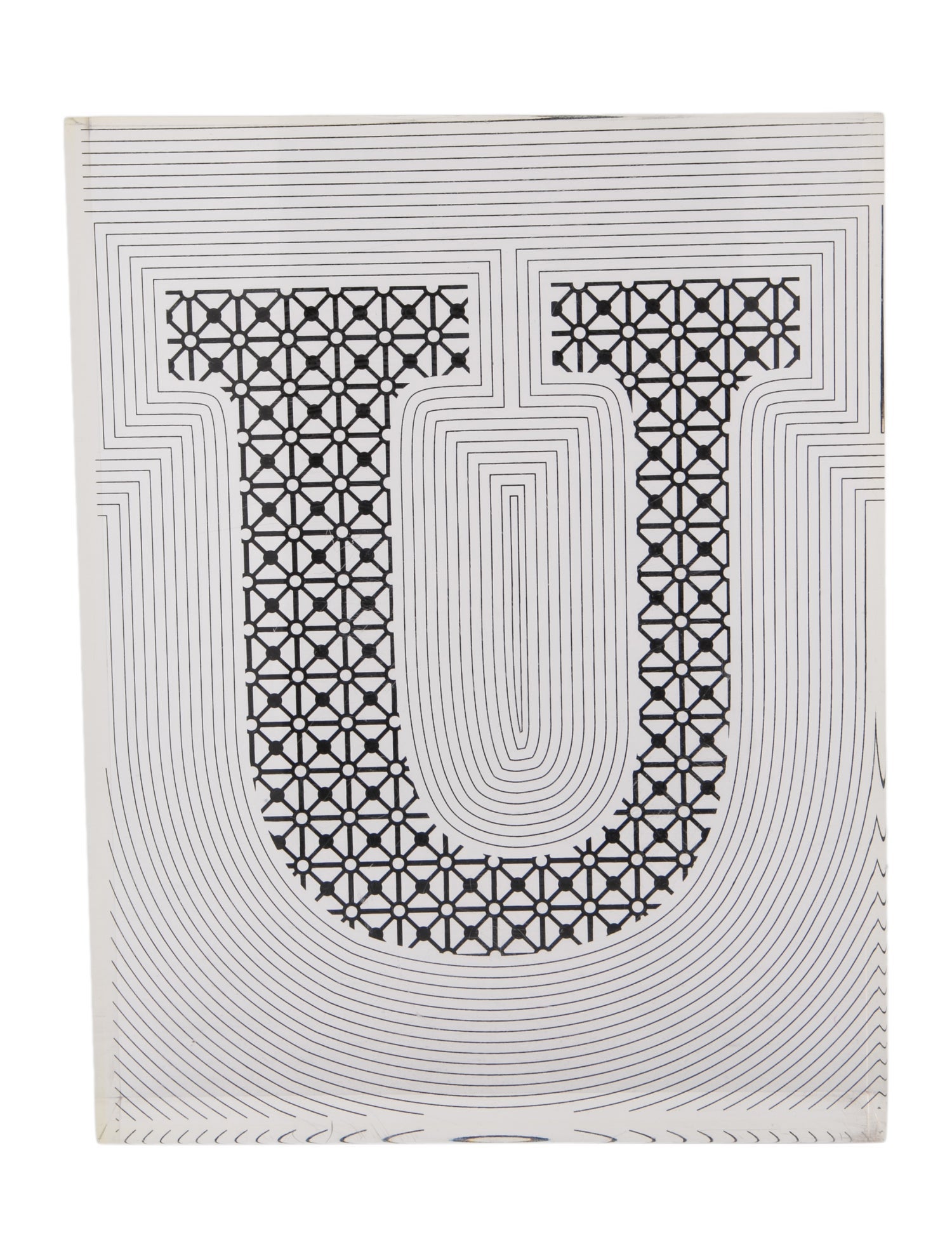 Jonathan Adler Block Letter U Decorative Sculpture - Black Decorative ...