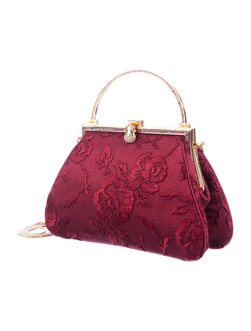 Judith Leiber Evening Bag - Burgundy Evening Bags, Handbags - JUD10074 ...