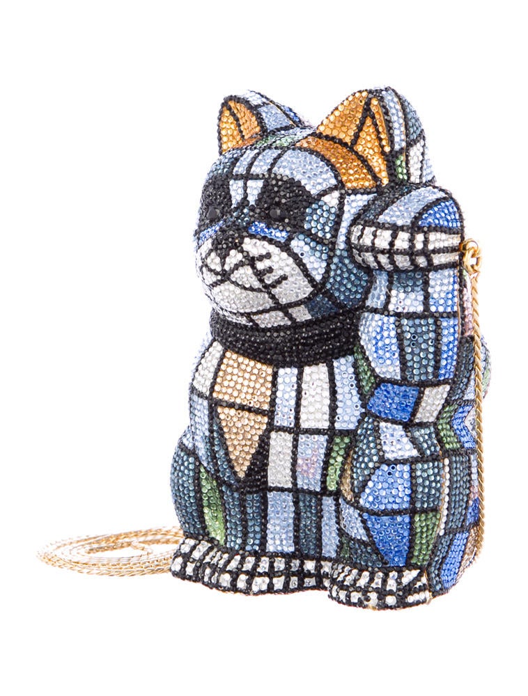Judith Leiber Cat Minaudiere - Black Clutches, Handbags - JUD20673 ...